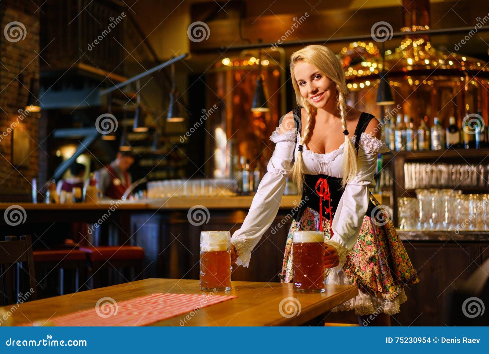 Woman in a pub stock photo. Image of alcohol, human, social - 75230954