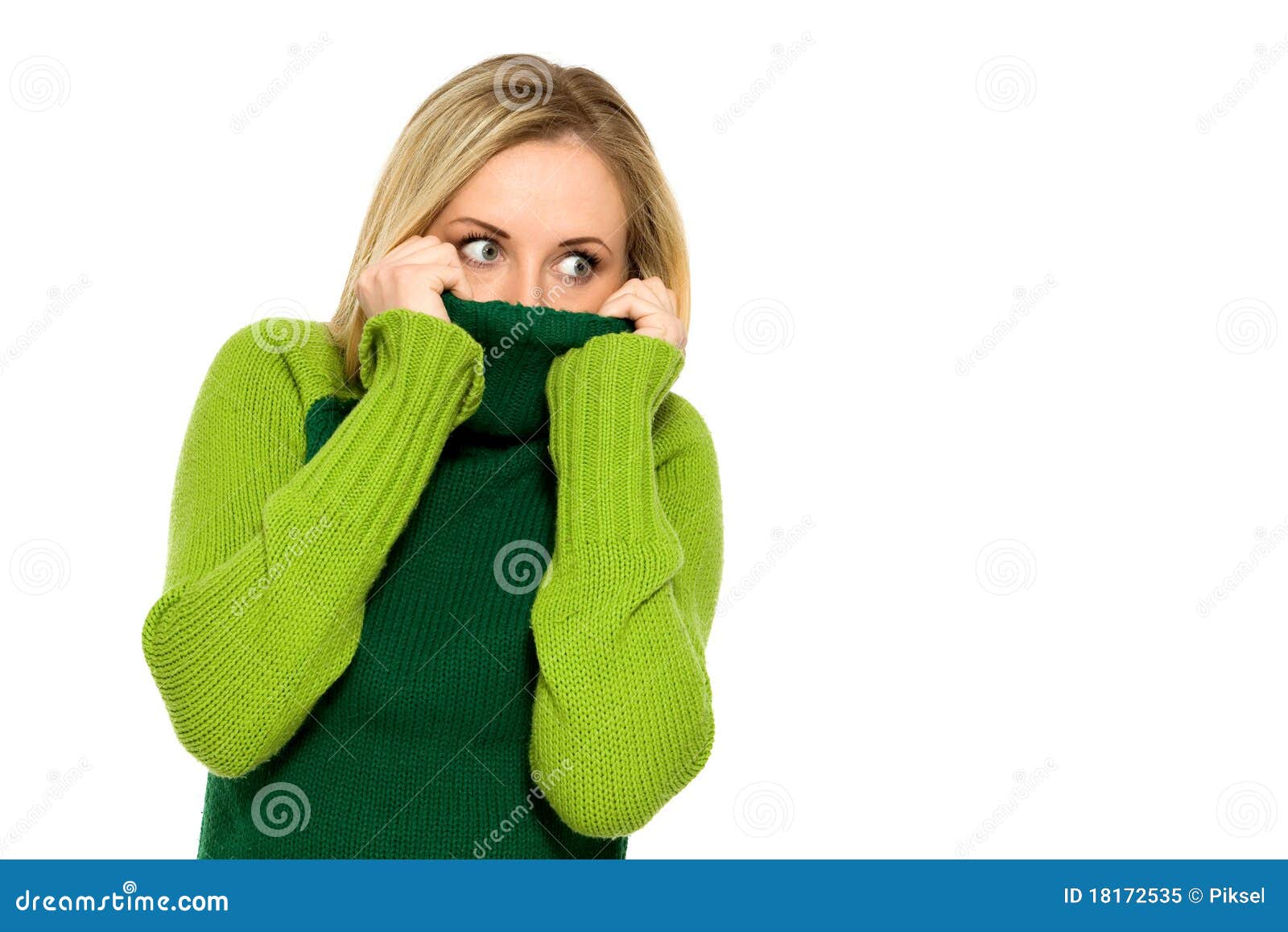 Woman Pulling Sweater Over Face Stock Image - Image of adult, pulling ...