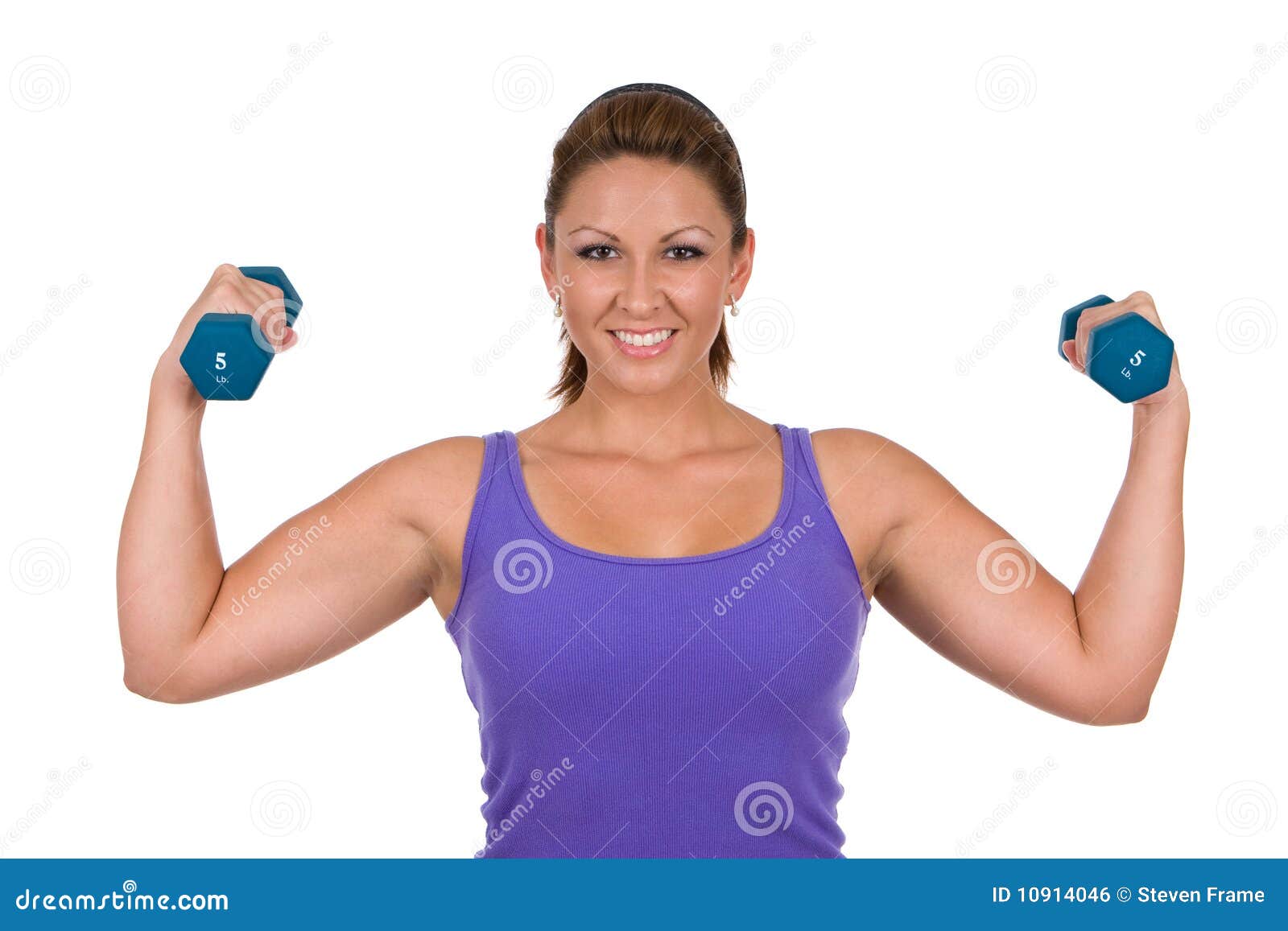 Woman Pumping Iron stock photo. Image of weights, dumbbells - 10914046