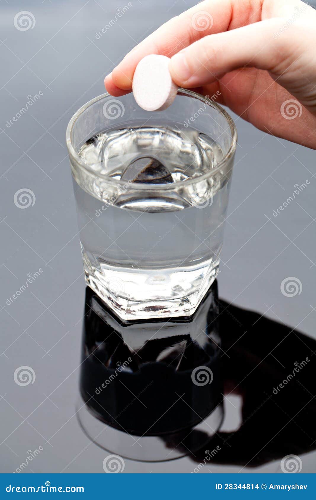 Woman Put Tablet in the Glass of Water Stock Photo - Image of person ...