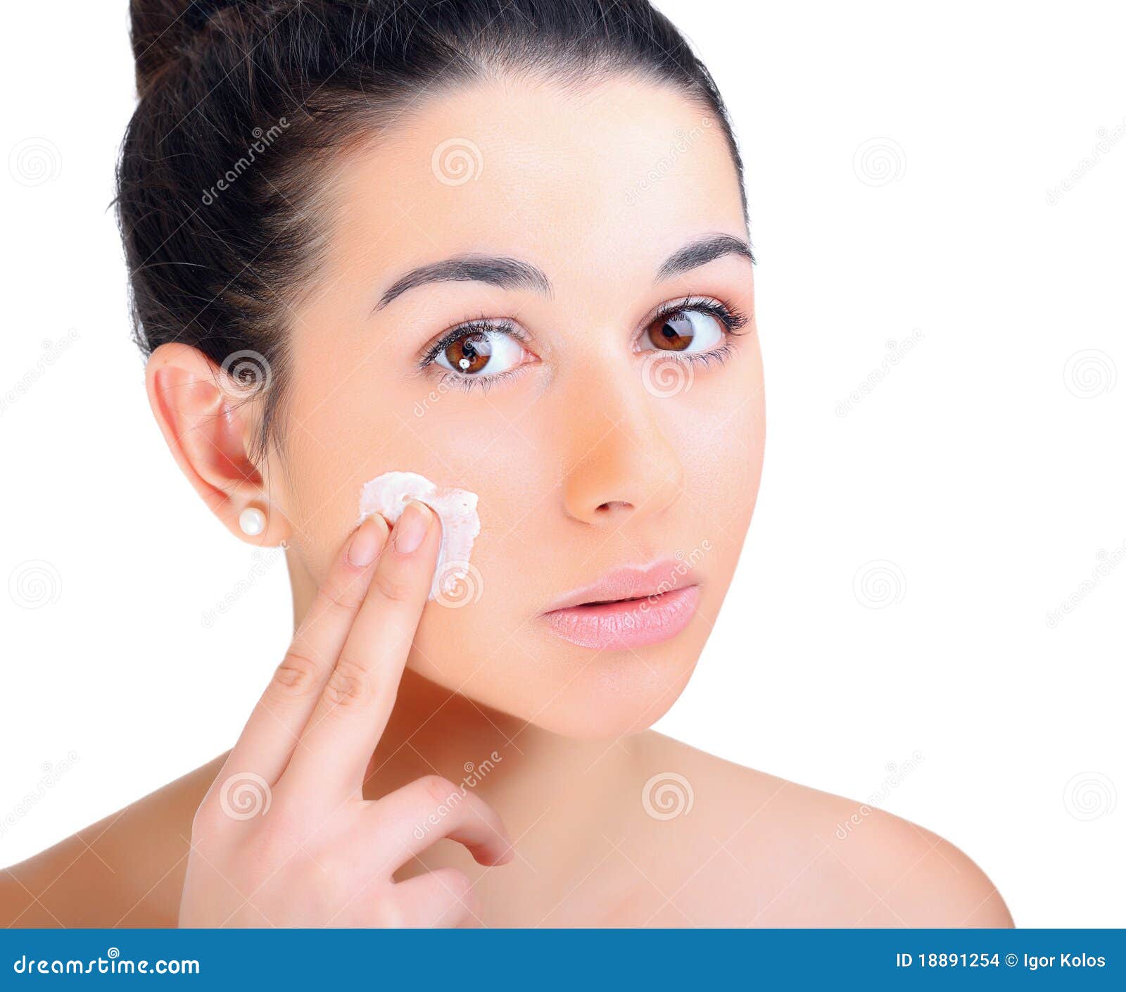 Woman putting cream stock photo. Image of care, natural - 18891254