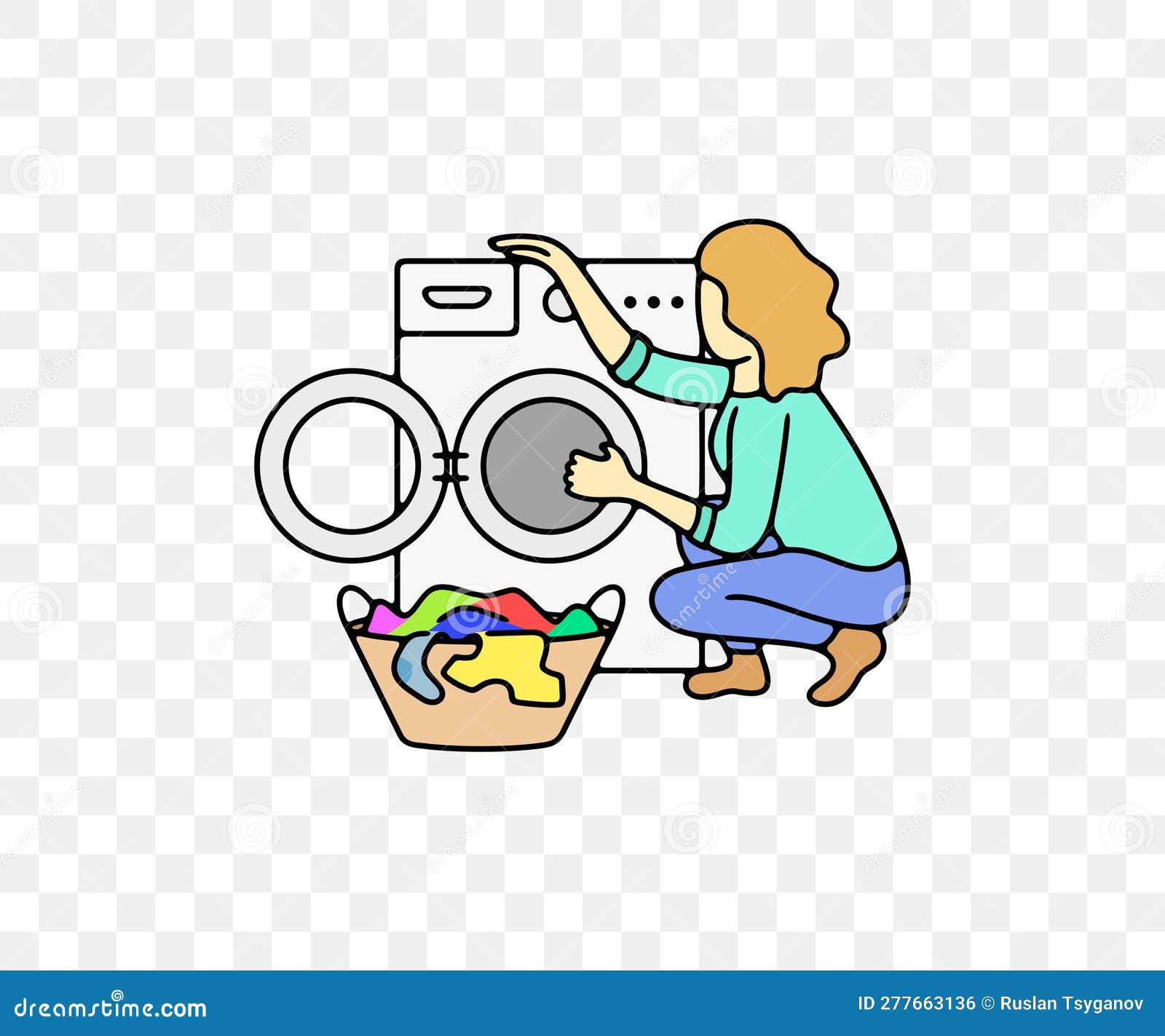 Woman Putting On Medical Face Mask. Girl Shrugs Her Shoulders. Simple ...