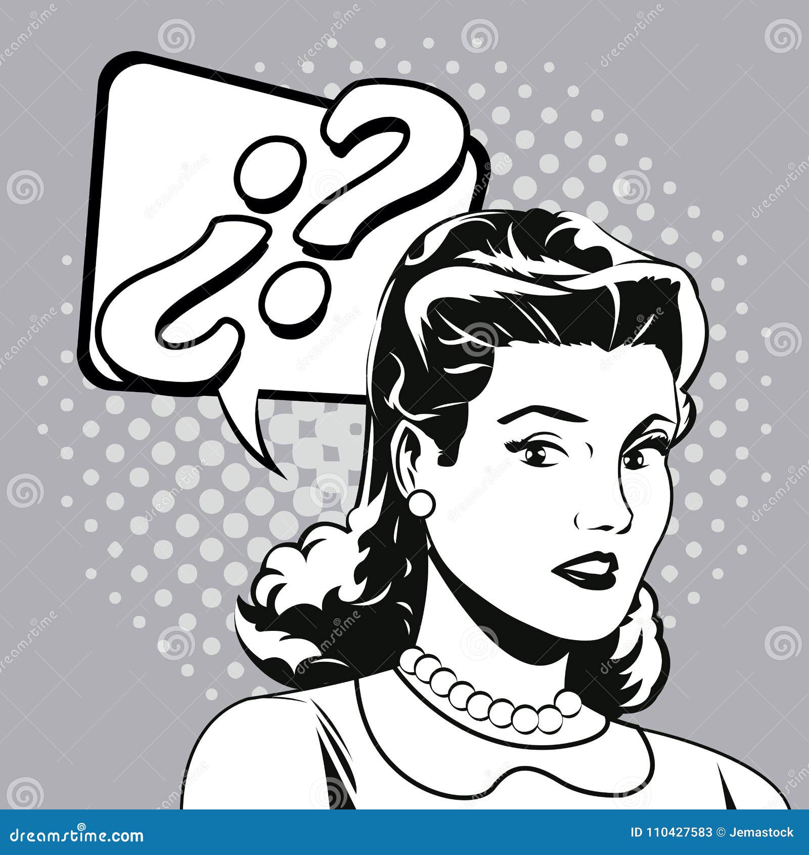 Woman Question Comic Pop Art Stock Vector - Illustration of vintage ...