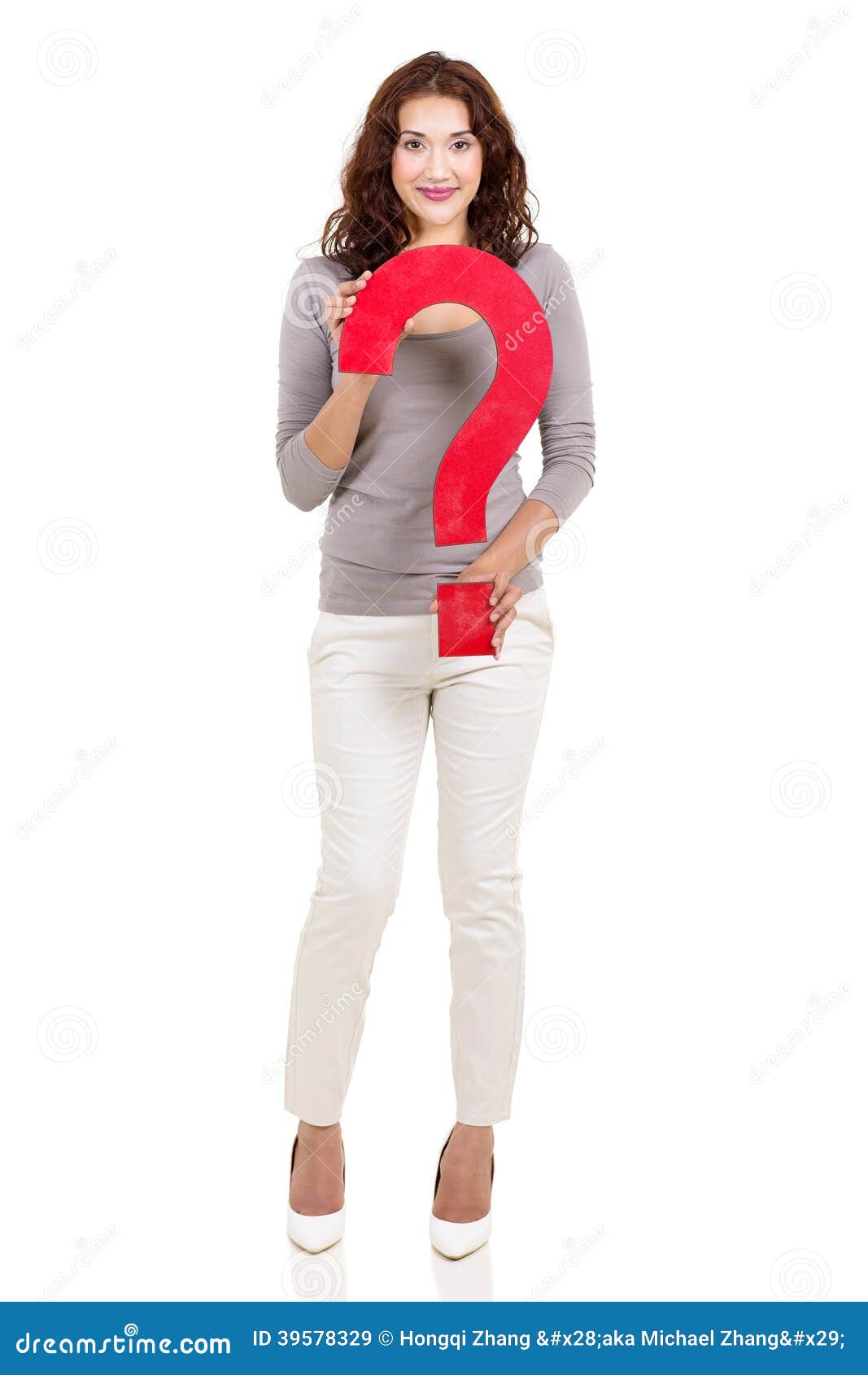 Woman question mark stock image. Image of modern, person - 39578329