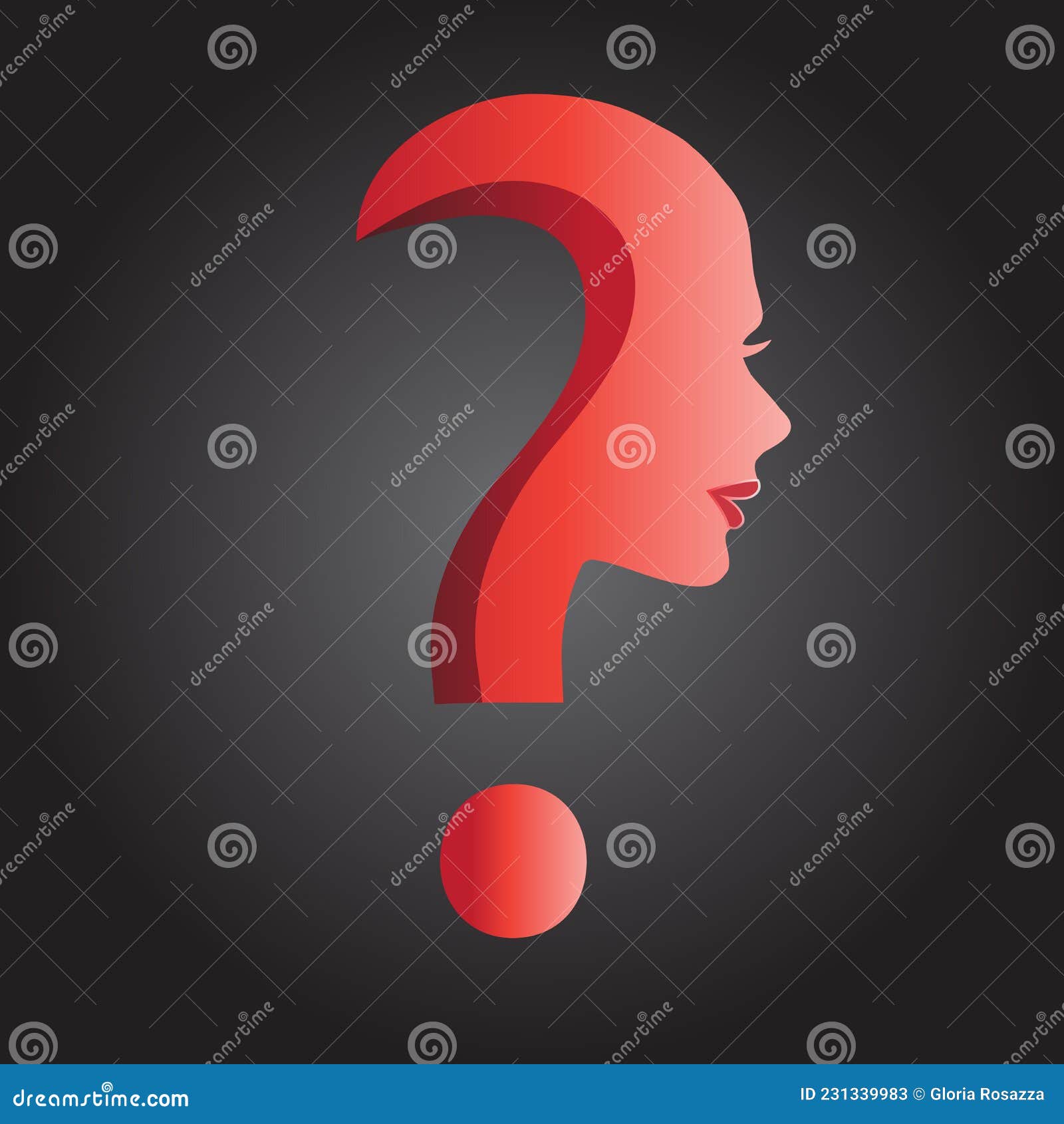 Woman Question Mark Logo Vector | CartoonDealer.com #231339983