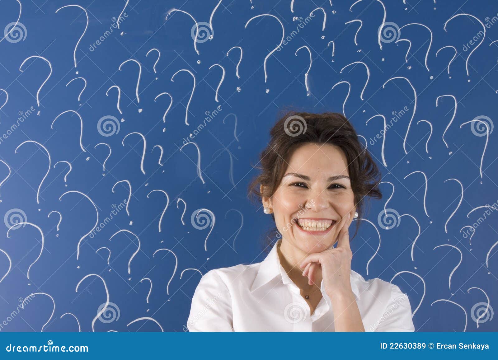 Woman with question marks stock image. Image of pretty - 22630389