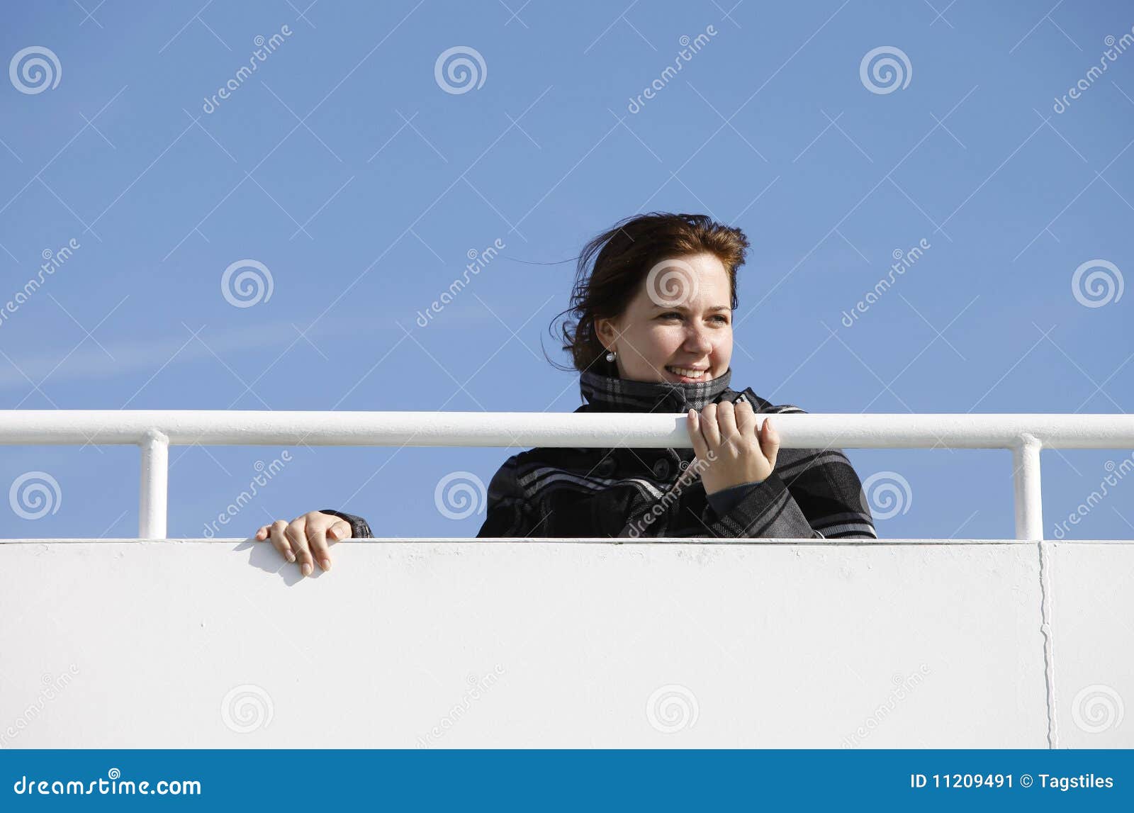 Woman at the railing stock image. Image of discover, lank - 11209491