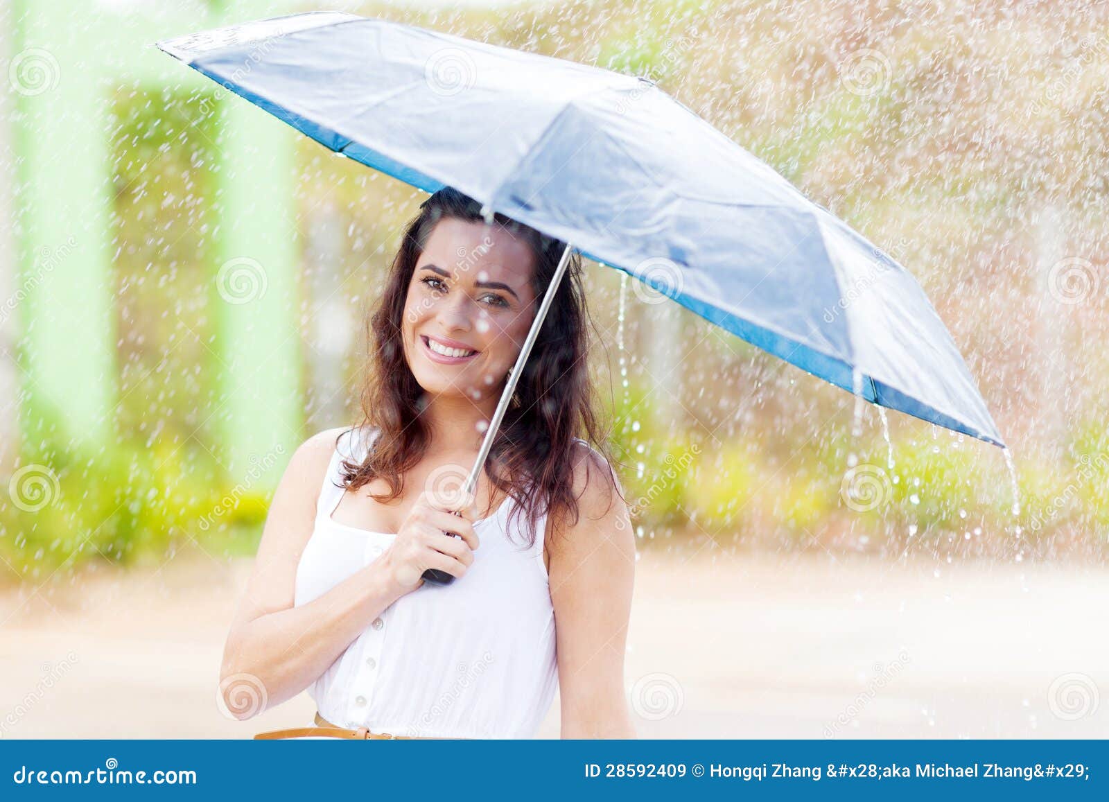 Woman in rain stock image. Image of life, outdoor, enjoying - 28592409