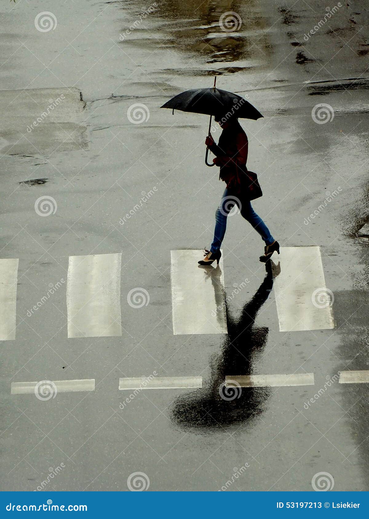 Woman in rain editorial stock photo. Image of pavement - 53197213