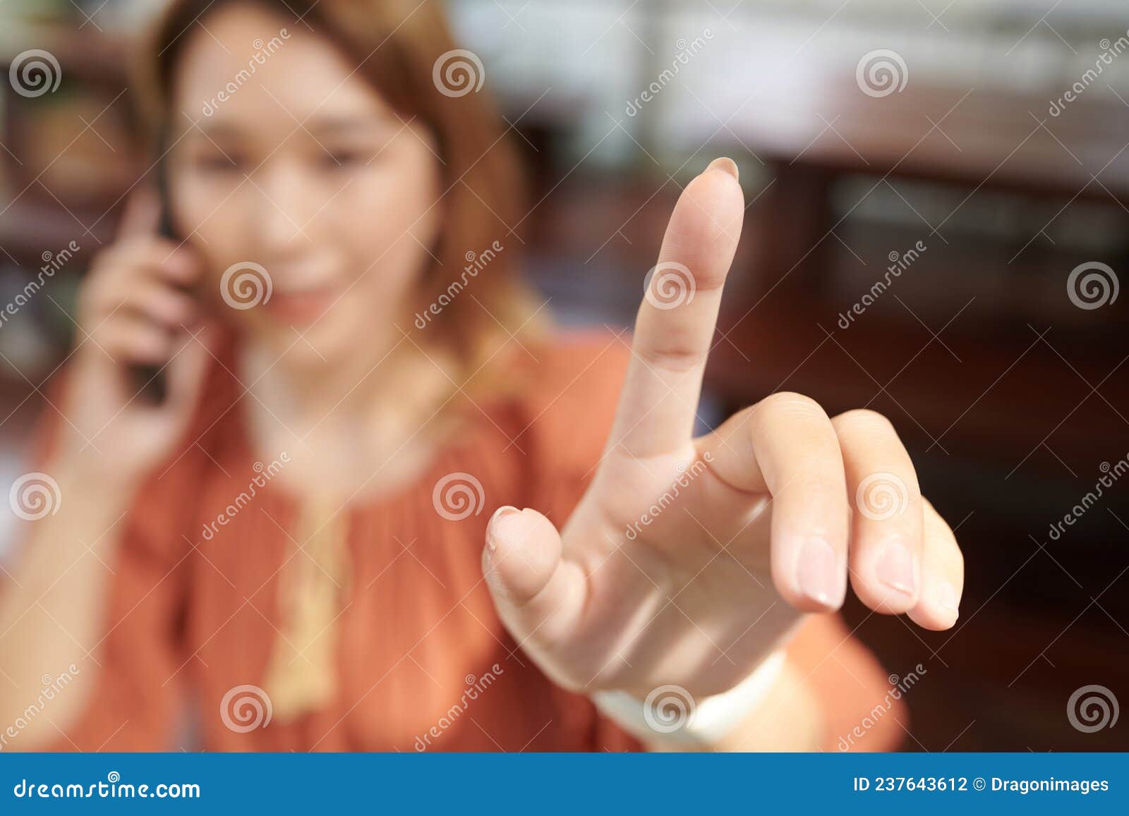 Woman Asking for Check stock photo. Image of smiling - 237643612
