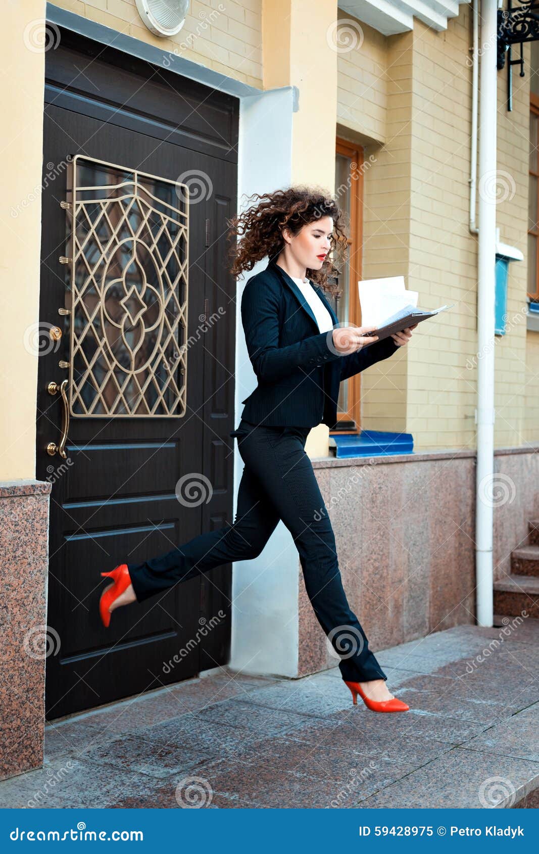 Woman Ran Out of the Office Manager and Hurry. Stock Image - Image of ...