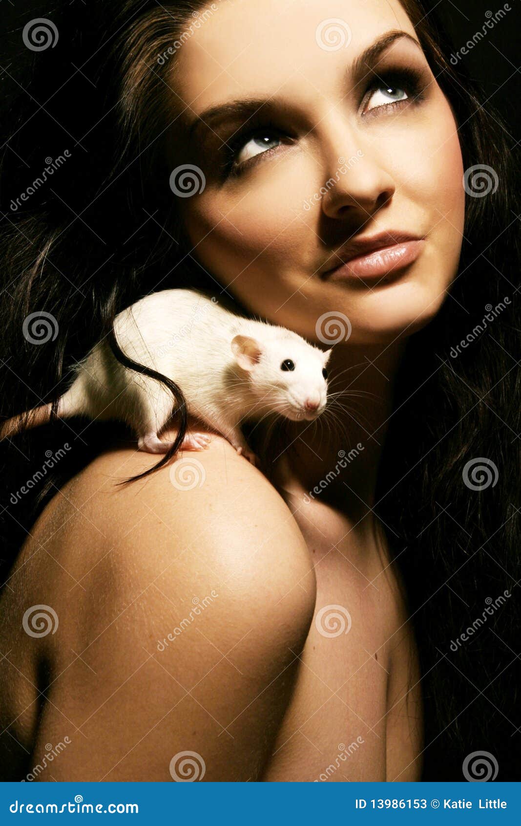 Woman and rat stock image. Image of high, animal, lady - 13986153