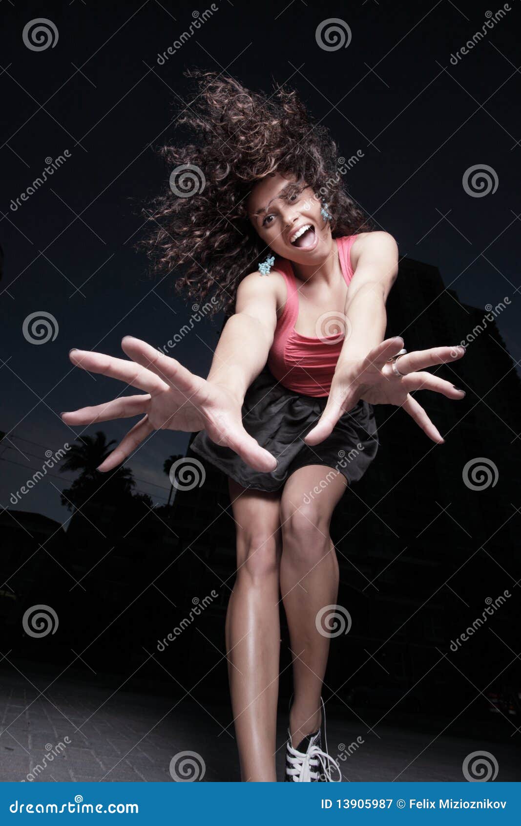 Woman reaching and smiling stock image. Image of lady - 13905987