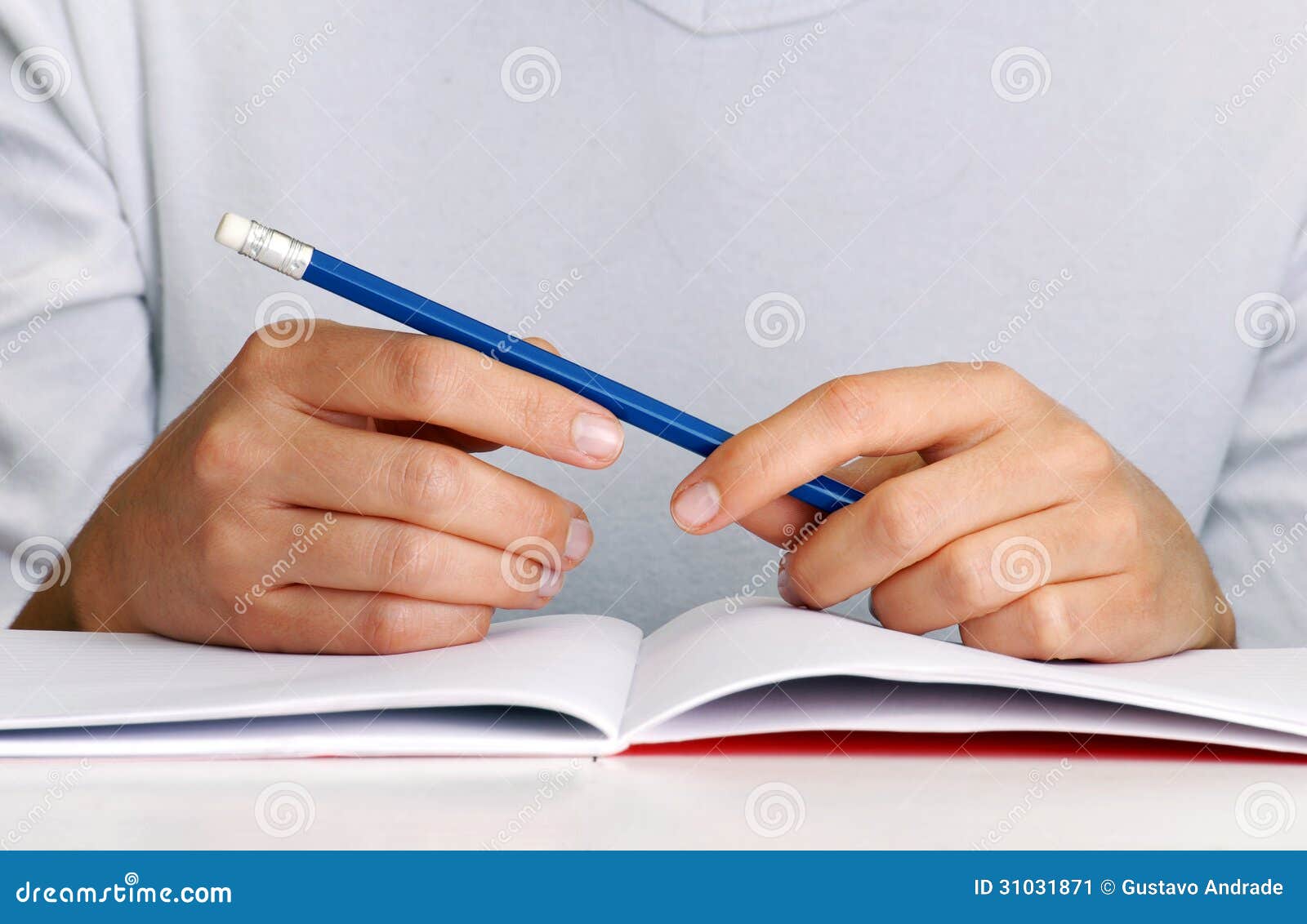 Woman reader. stock image. Image of studio, pencil, home - 31031871