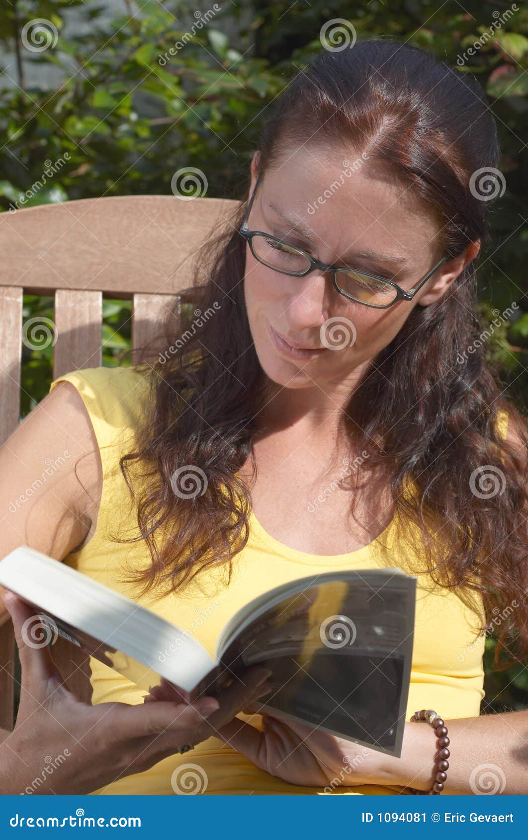 Woman reading stock image. Image of grass, novel, learn - 1094081