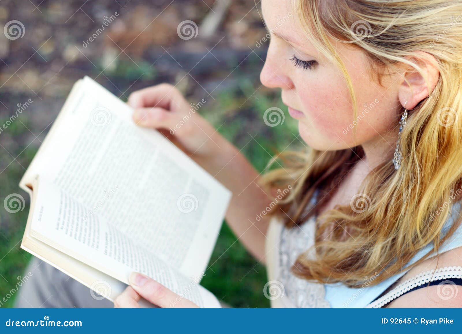 Woman reading stock image. Image of female, outside, lady - 92645