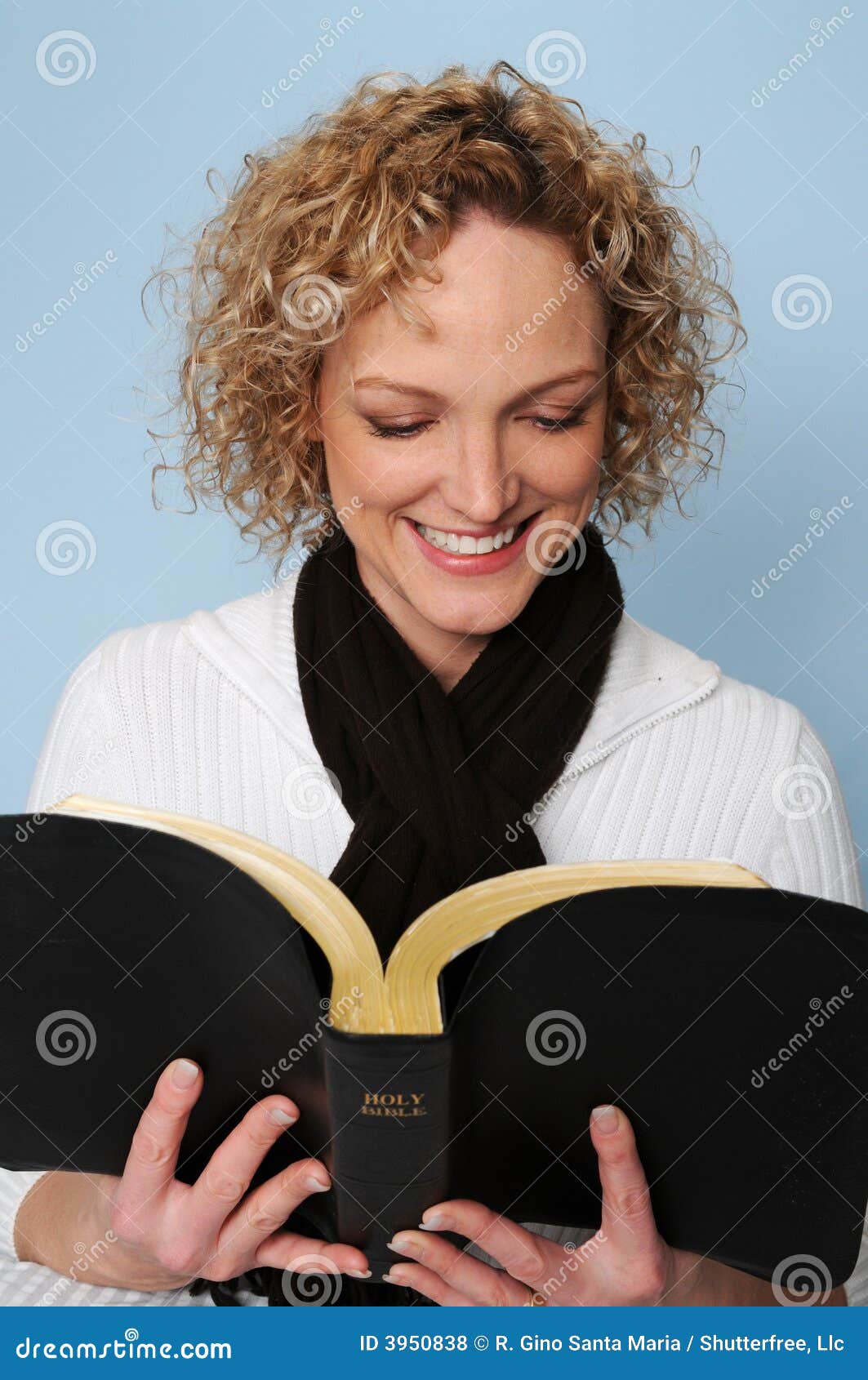 Woman Reading the Bible stock photo. Image of caucasian - 3950838