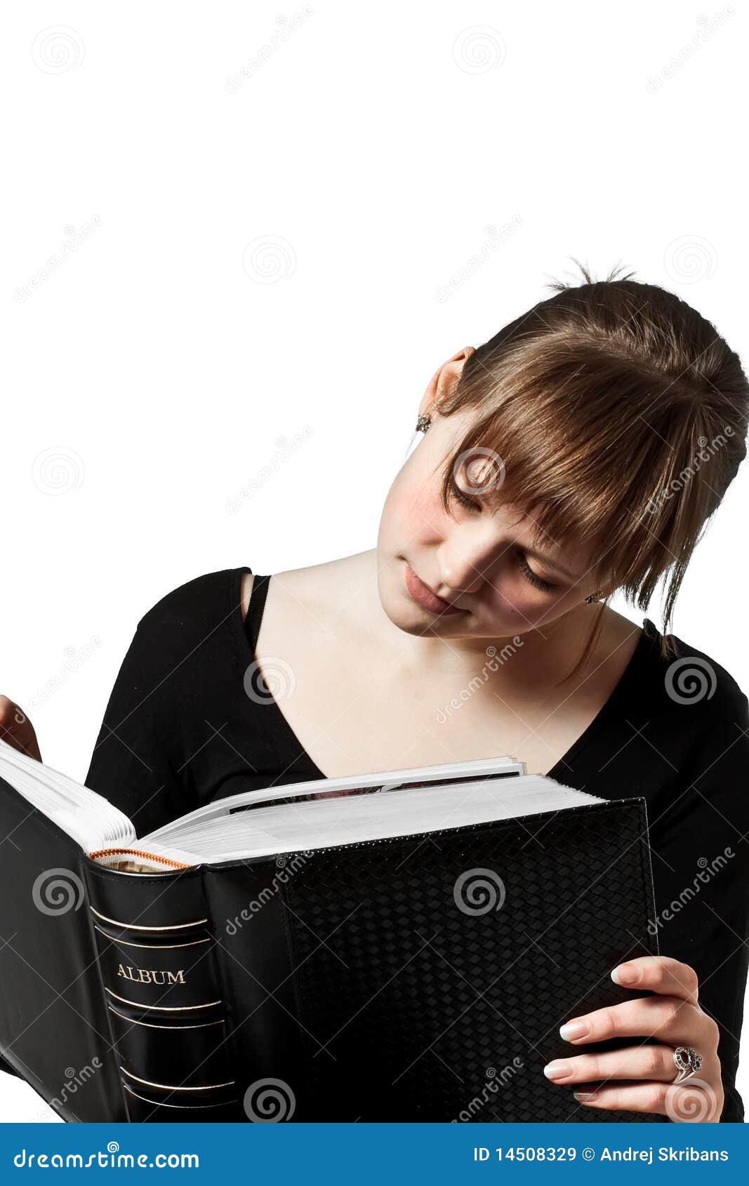 Woman reading big book stock image. Image of people, white - 14508329