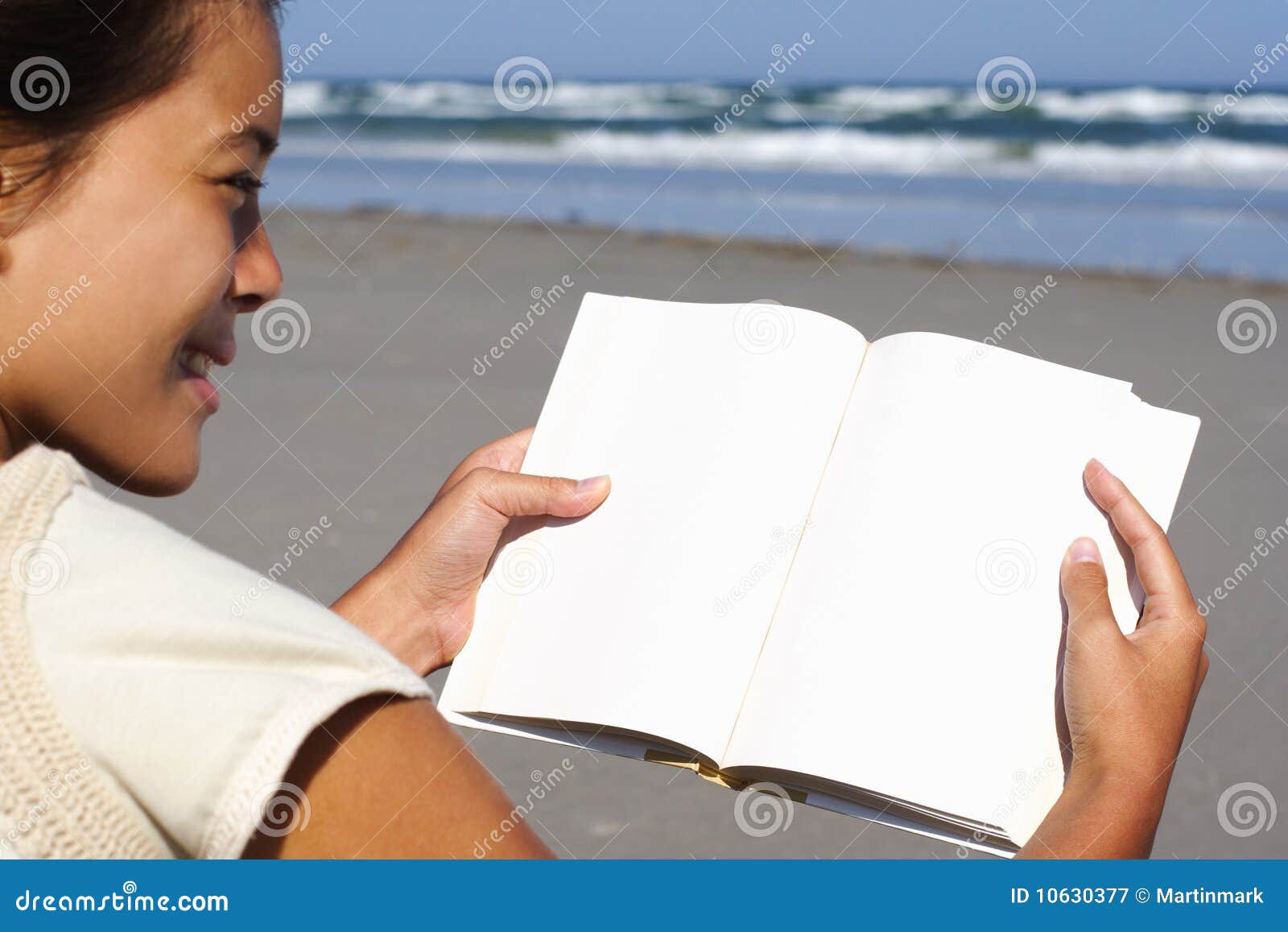 Woman reading blank book stock image. Image of hobby - 10630377