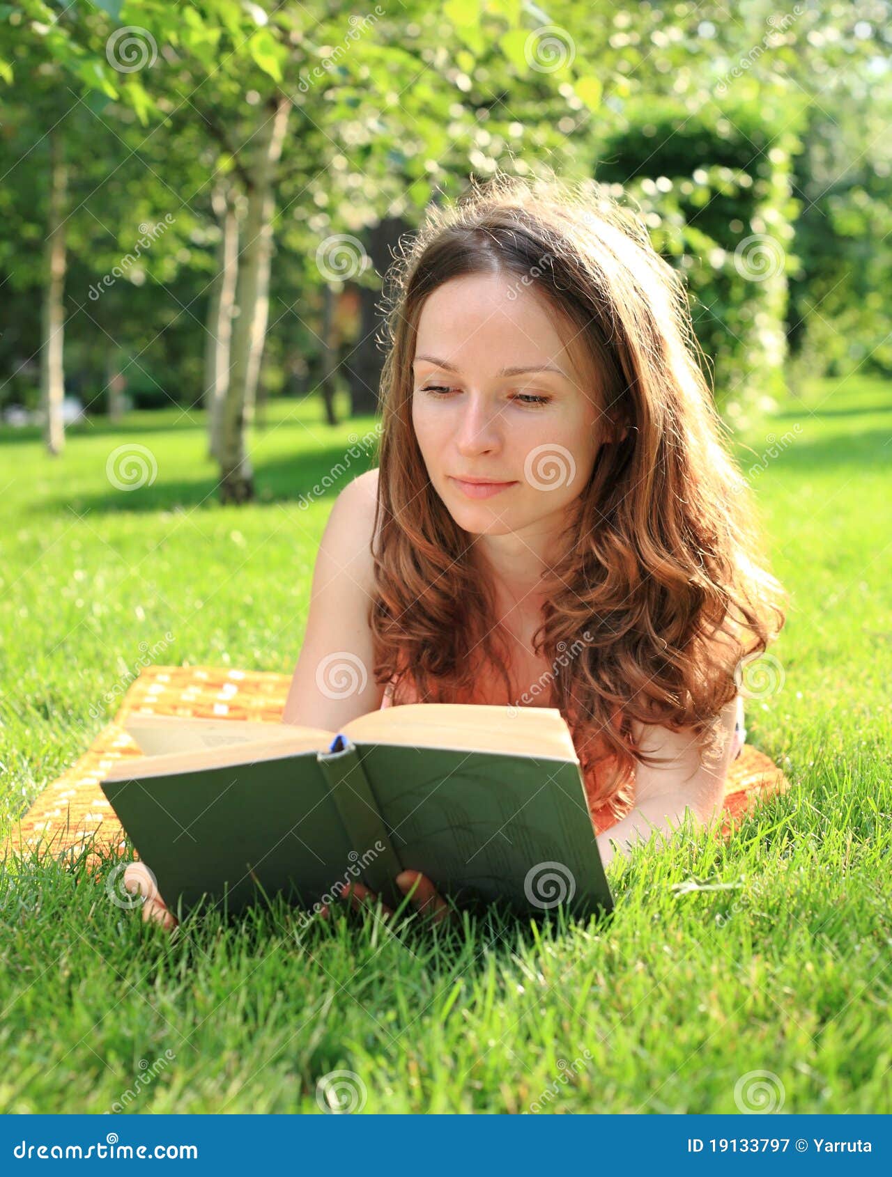 Woman reading book stock image. Image of happiness, adult - 19133797