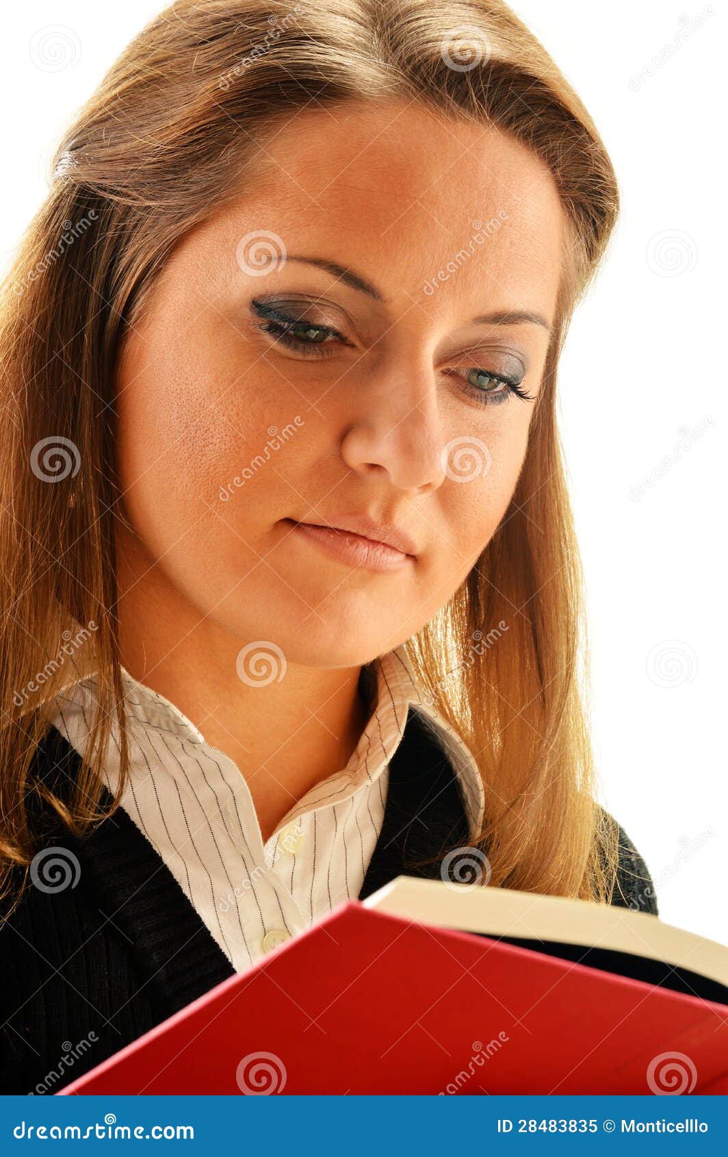 Woman Reading a Book. Female Student Learning Stock Image - Image of ...