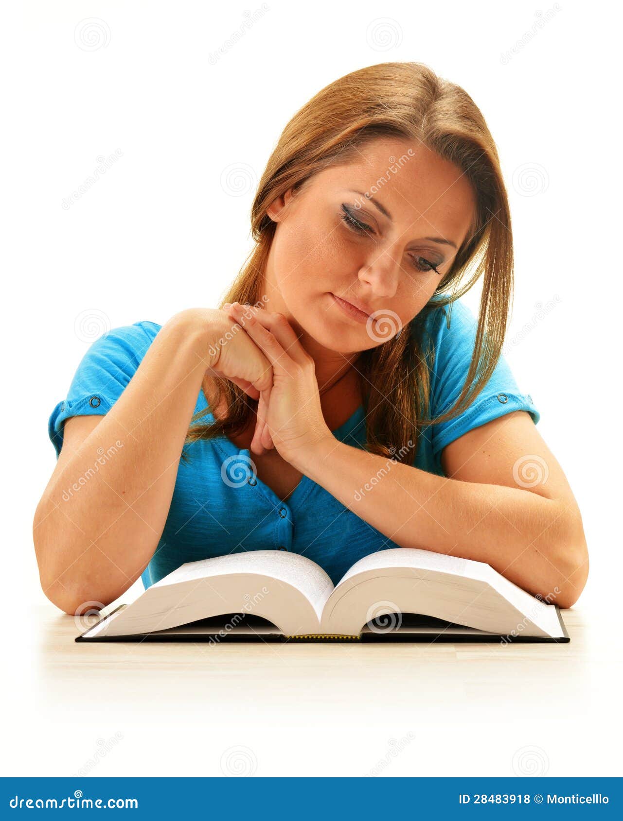 Woman Reading a Book. Female Student Learning Stock Photo - Image of ...
