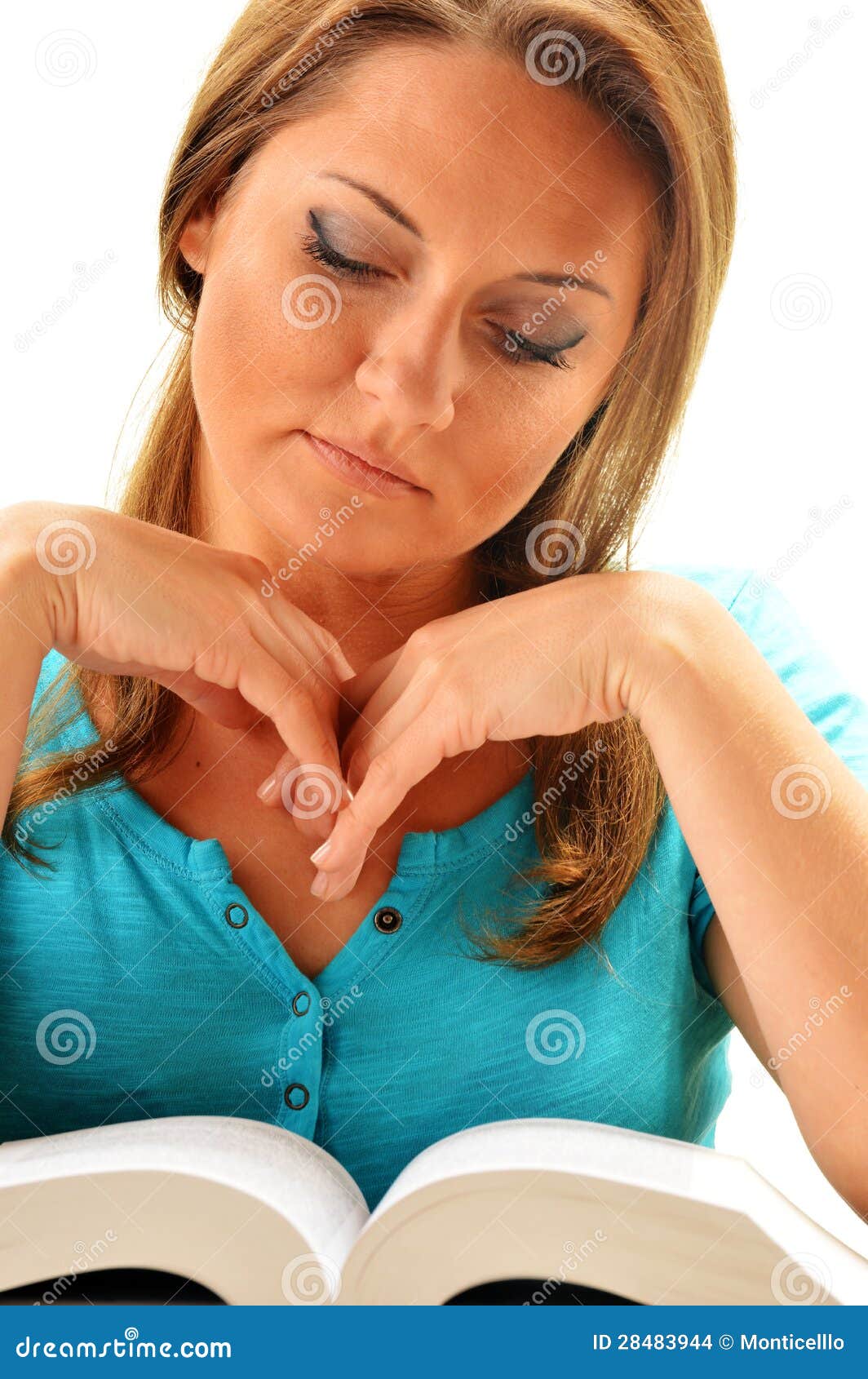 Woman Reading a Book. Female Student Learning Stock Photo - Image of ...