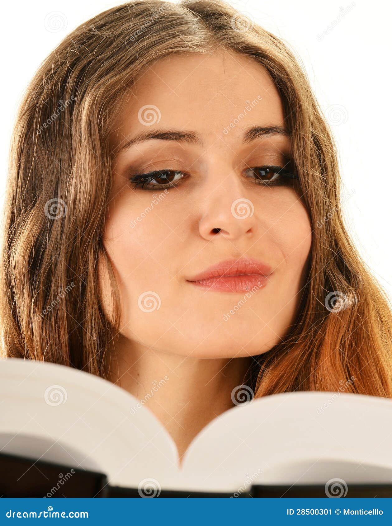 Woman Reading a Book. Female Student Learning Stock Image - Image of ...