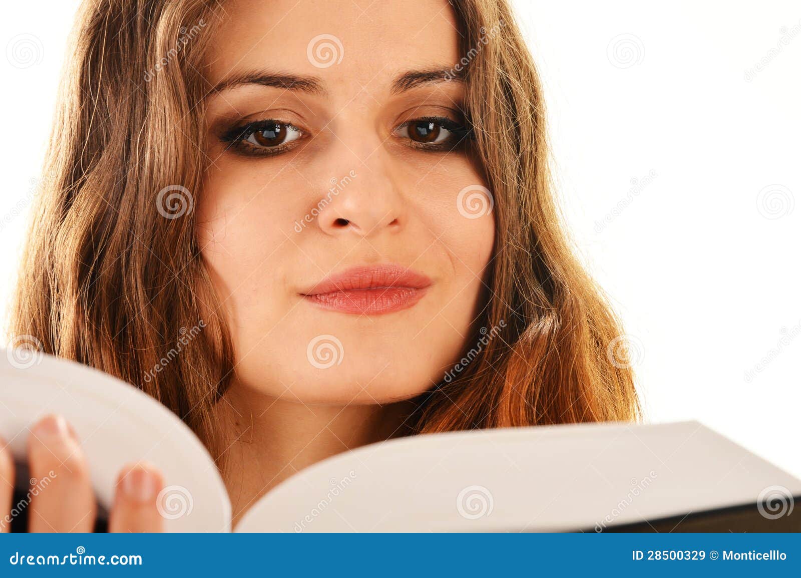 Woman Reading a Book. Female Student Learning Stock Image - Image of ...