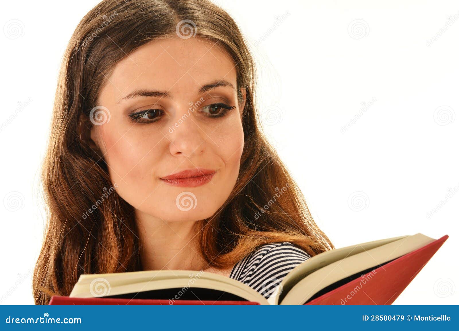 Woman Reading a Book. Female Student Learning Stock Image - Image of ...