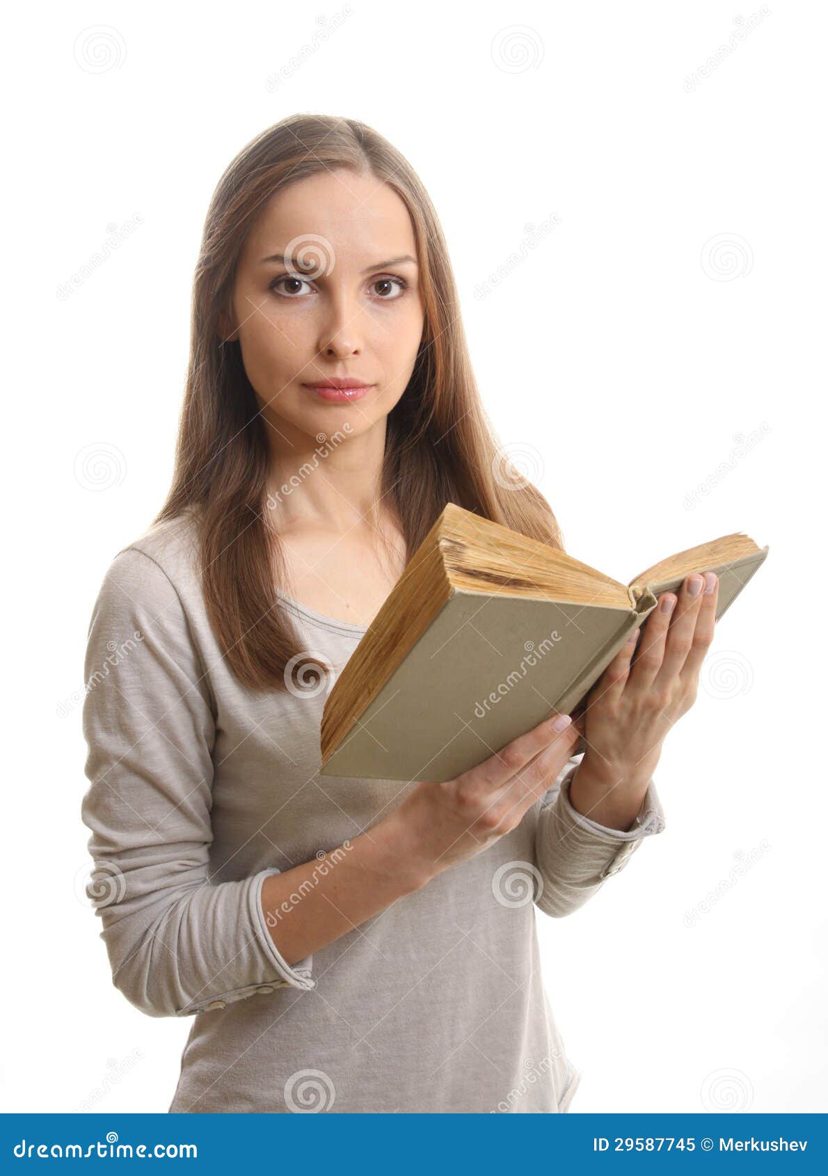 Woman Reading a Book, Isolated Stock Image - Image of reading, head ...