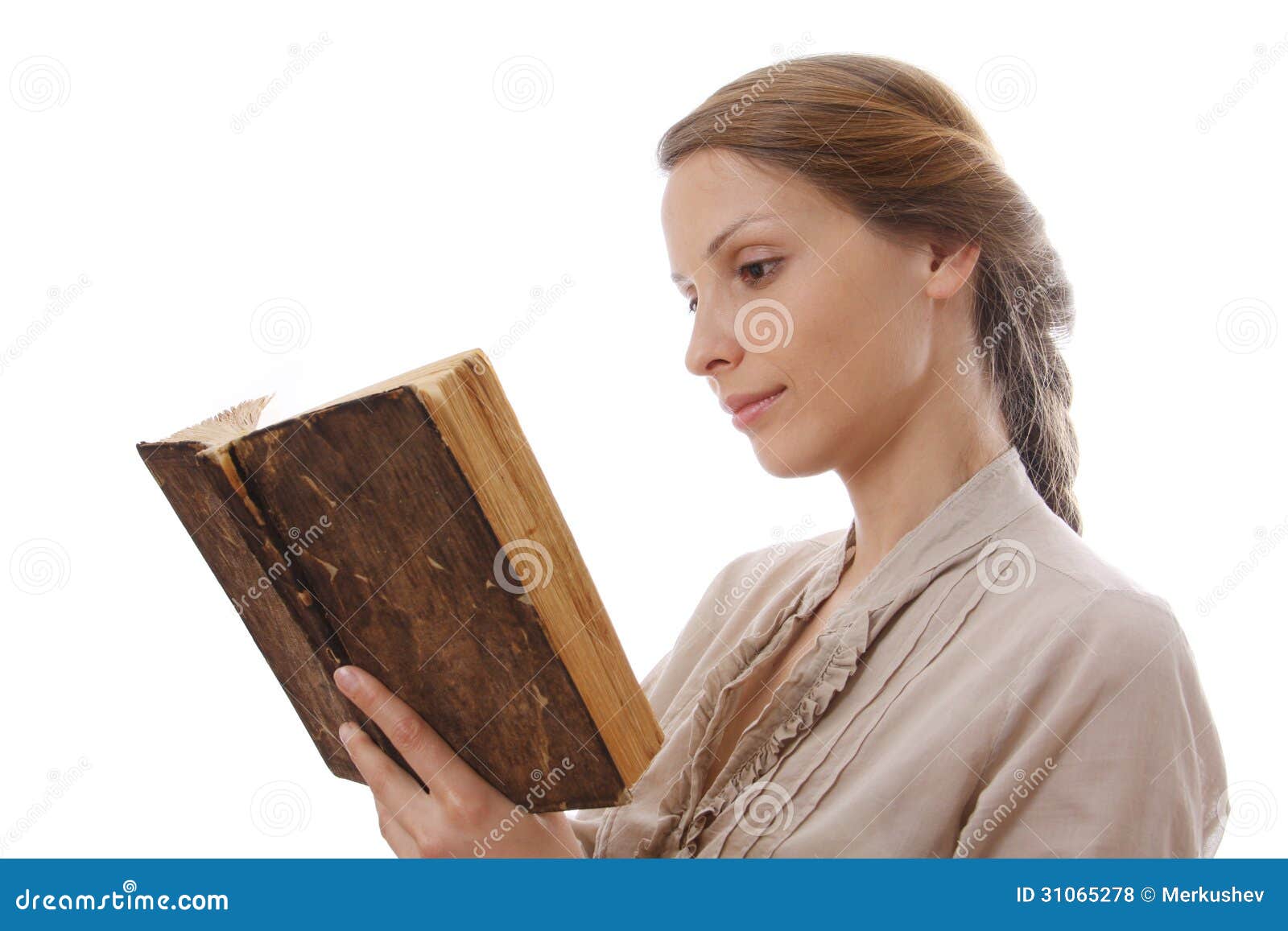 Woman Reading a Book, Isolated Stock Photo - Image of learning, cute ...