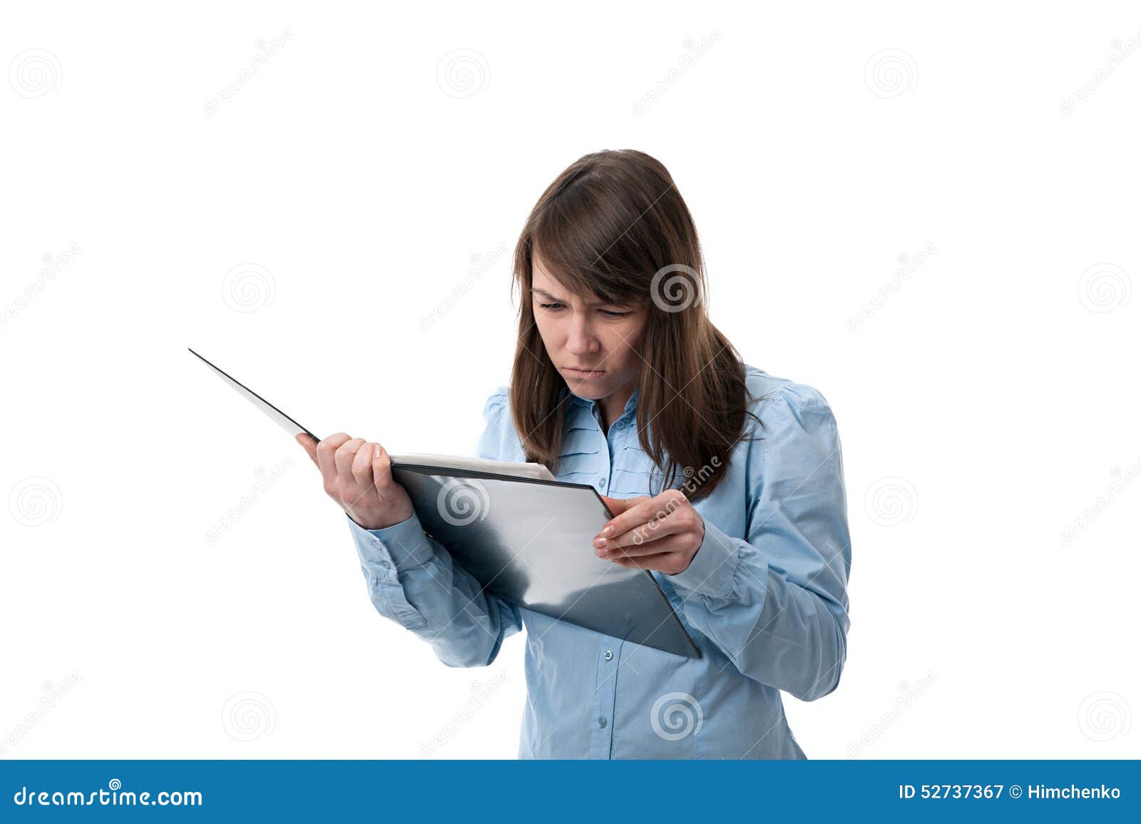 Woman reading a contract stock image. Image of human - 52737367