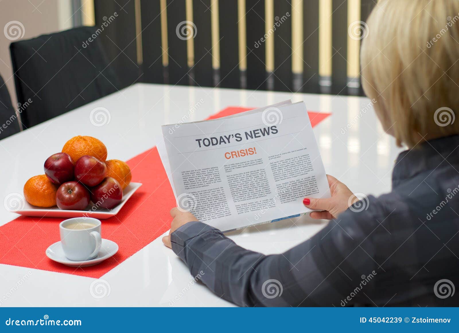 Woman Reading Crisis Article Stock Image Image Of Person News 45042239 9297