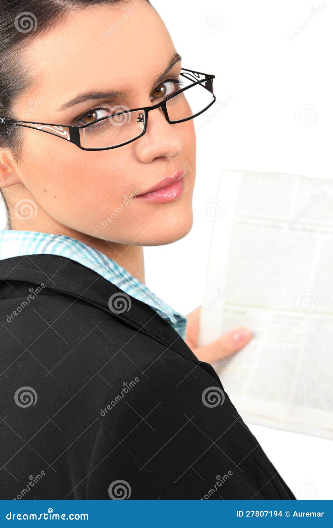 Woman reading a document stock photo. Image of beautiful - 27807194
