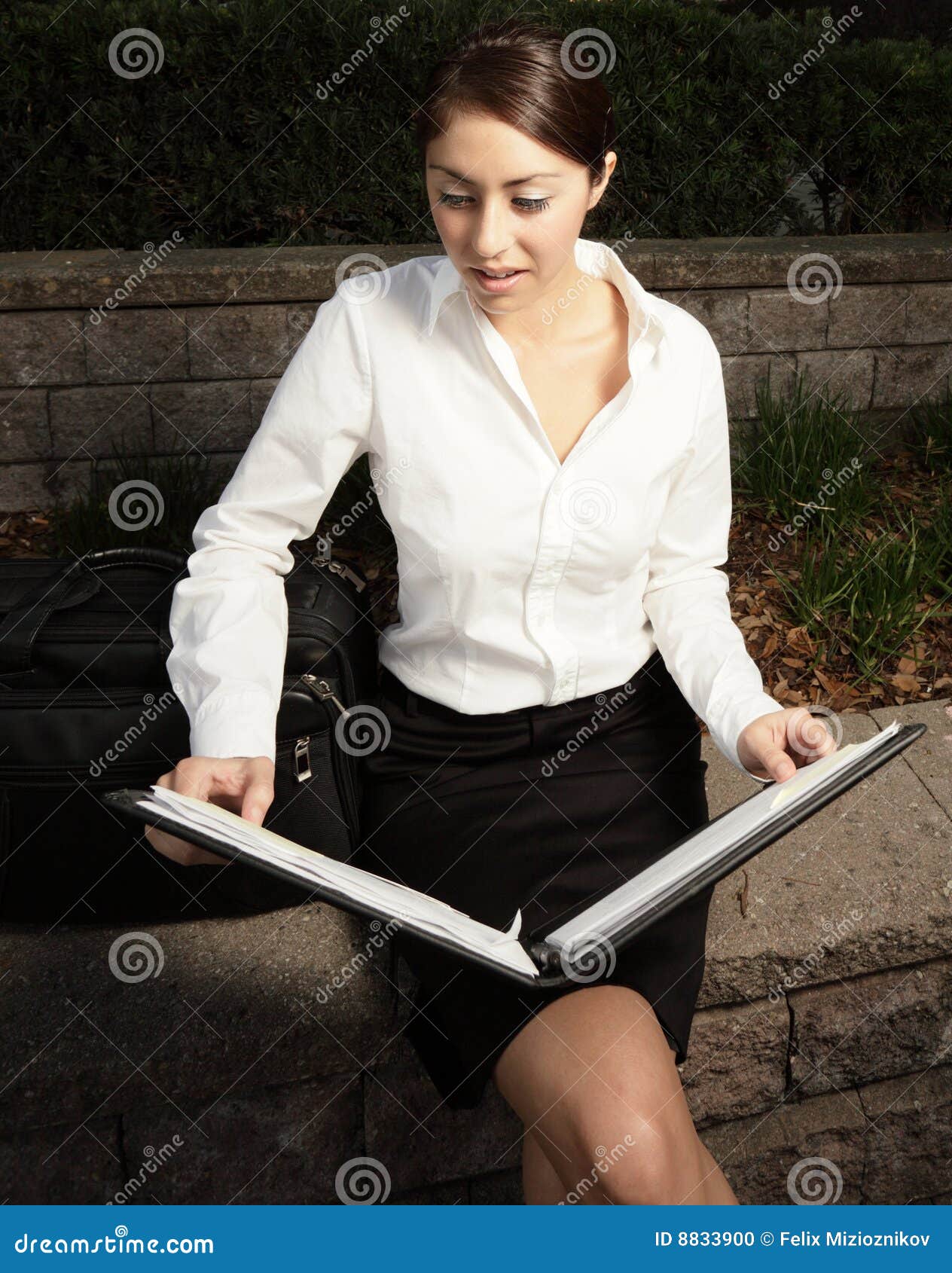 Woman reading documents stock photo. Image of business - 8833900