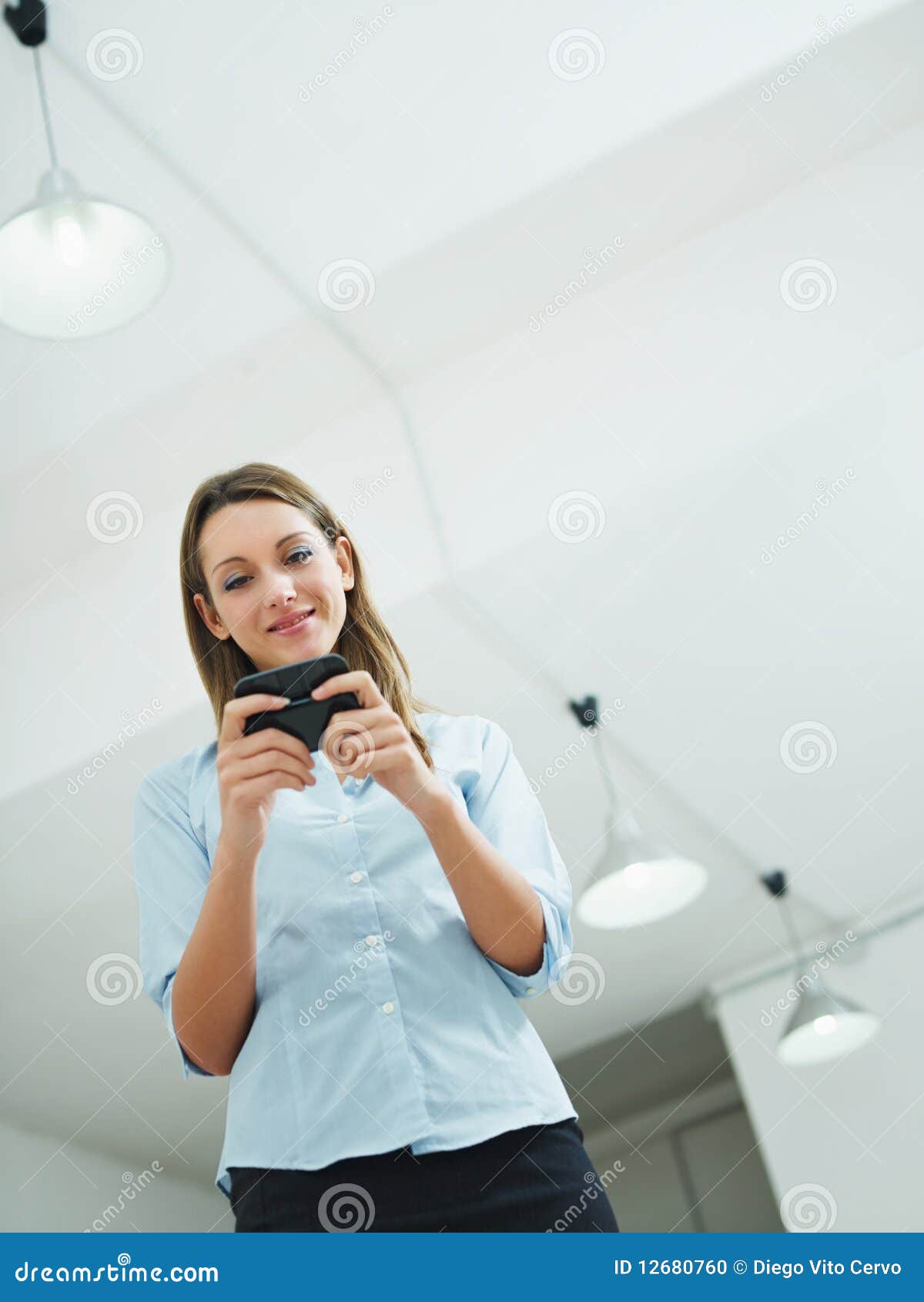 Woman reading emails stock photo. Image of enjoying, messaging - 12680760