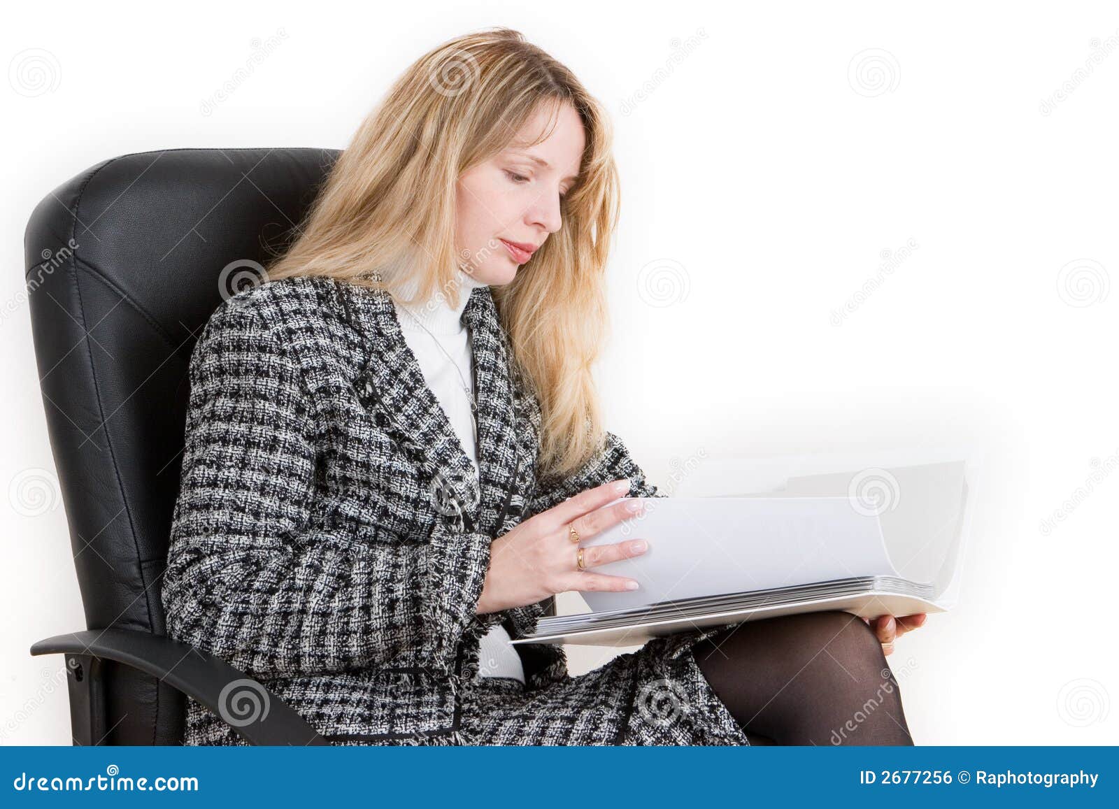 A woman reading a file stock photo. Image of hands, communication - 2677256