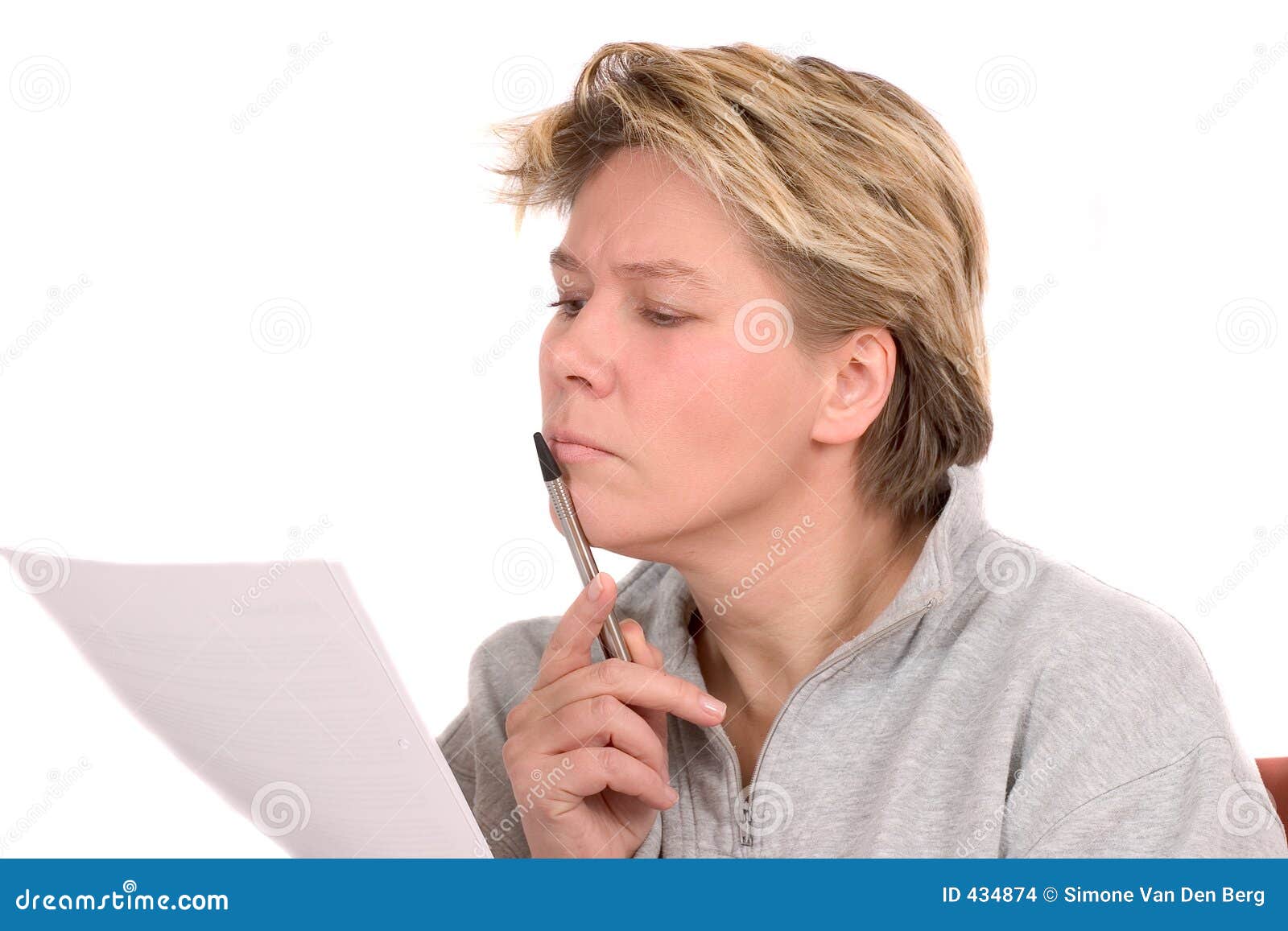 Woman Reading a Legal Document Stock Photo - Image of women, decision ...