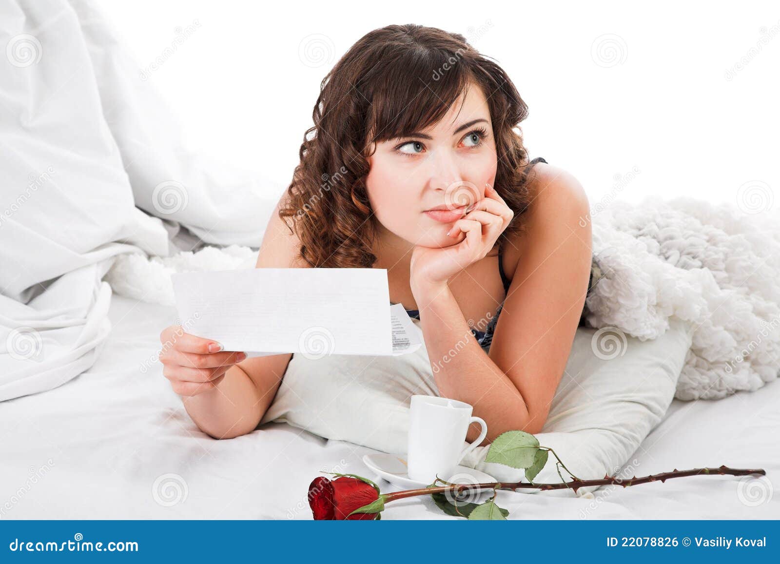 Woman reading letter stock photo. Image of letter, human - 22078826