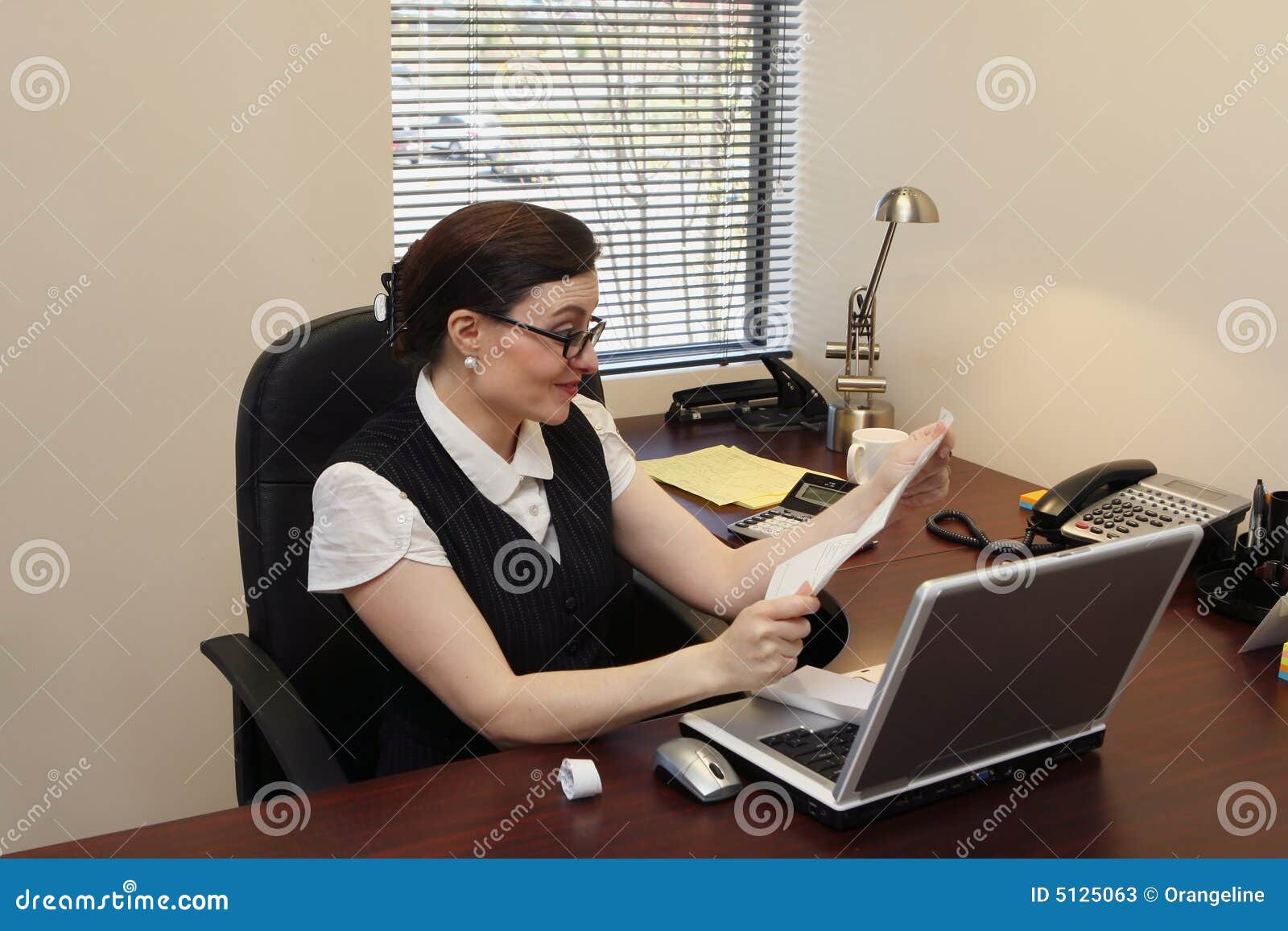 Woman Reading a Letter - Horizontal Stock Image - Image of manager ...