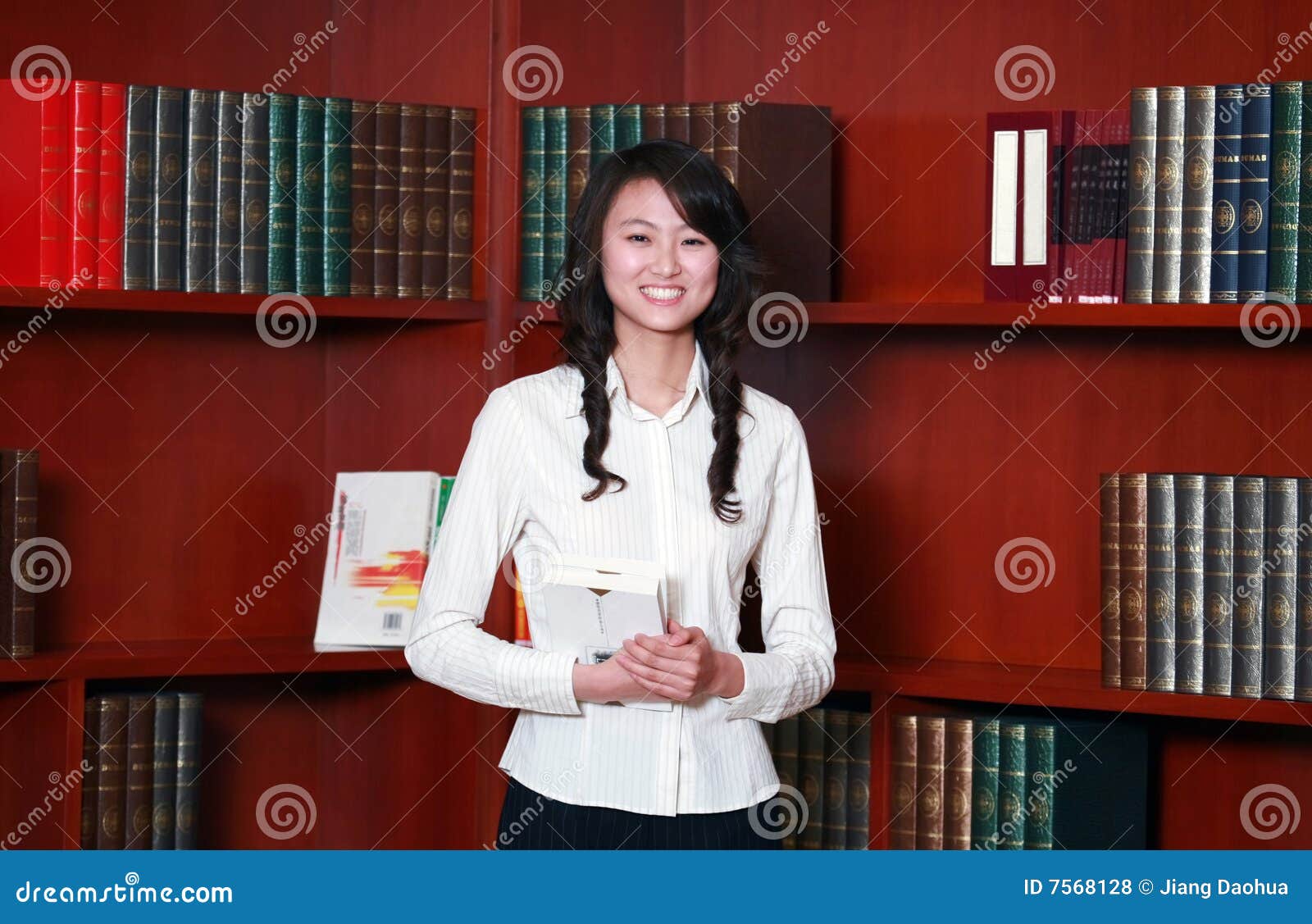 Woman reading in library stock photo. Image of lady, female - 7568128