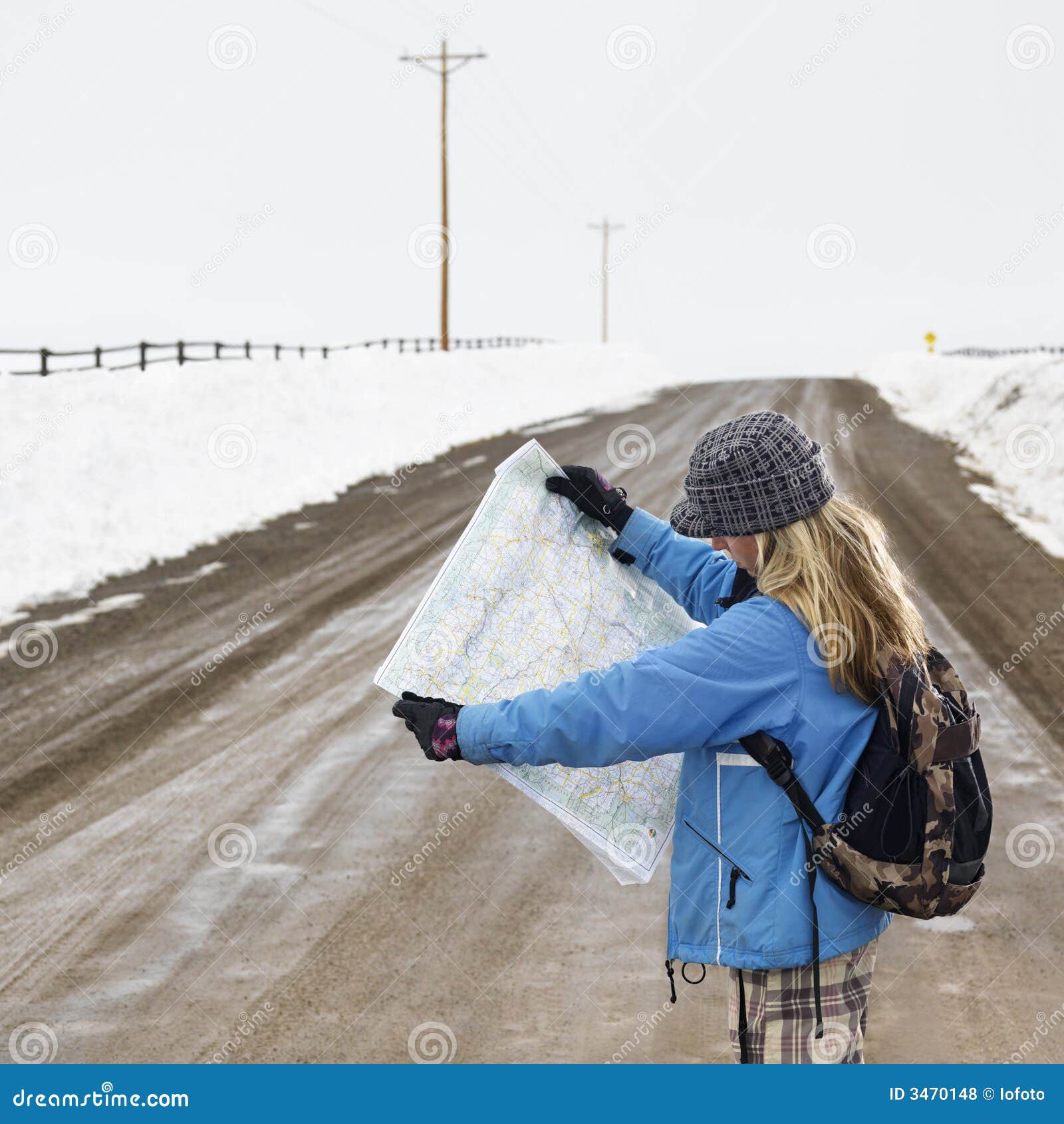 Woman reading map. stock photo. Image of girl, 070310y0191 - 3470148