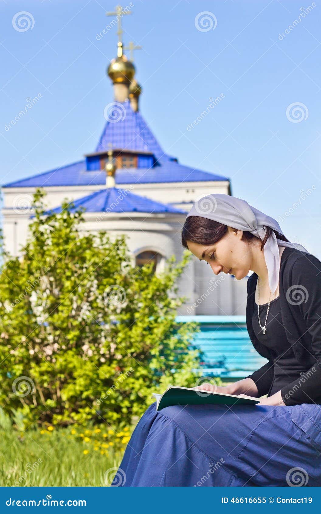 Woman Reading an Orthodox Book Stock Image - Image of christianity ...