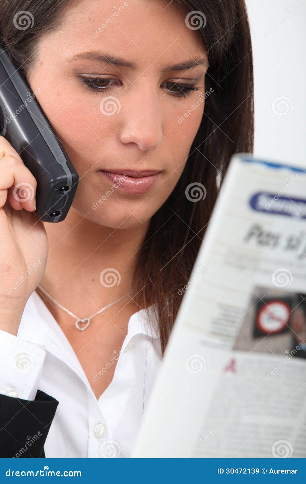 Woman reading on the phone stock image. Image of reading - 30472139