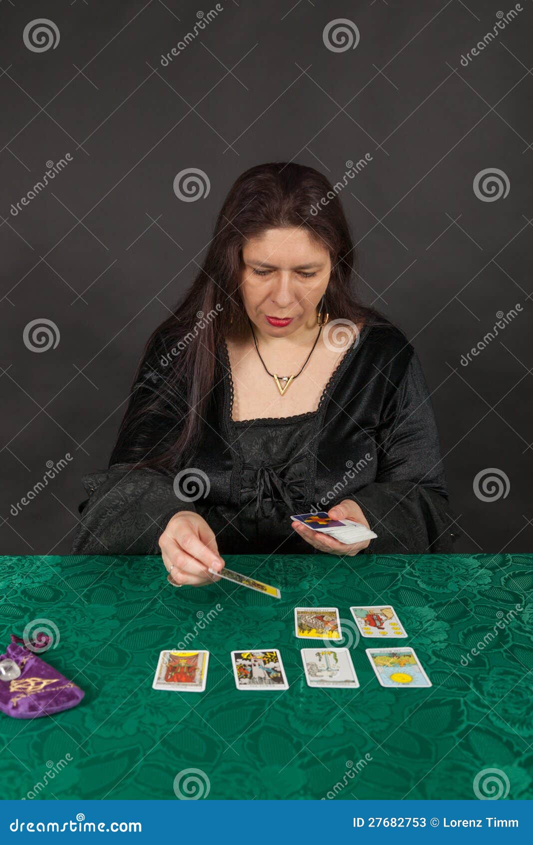 A Woman is Reading Tarot Cards Stock Image - Image of bewitchment ...