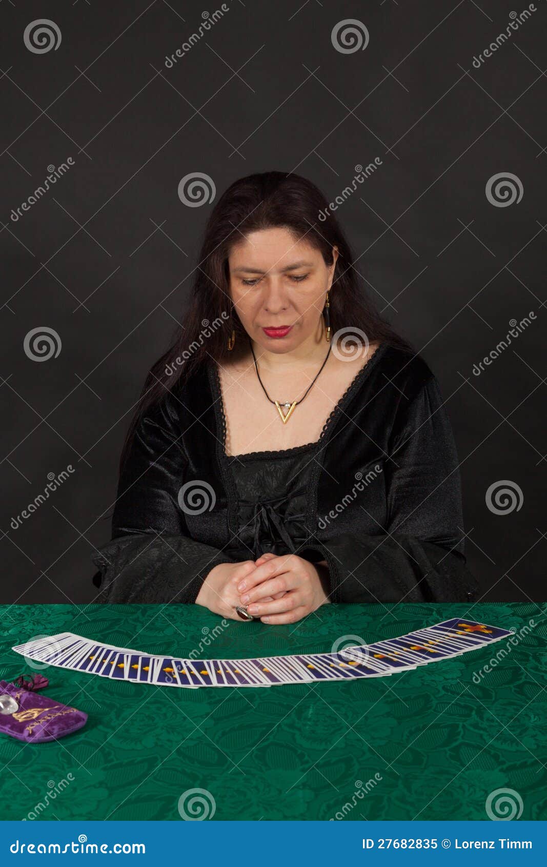A Woman is Reading Tarot Cards Stock Image - Image of psychic ...