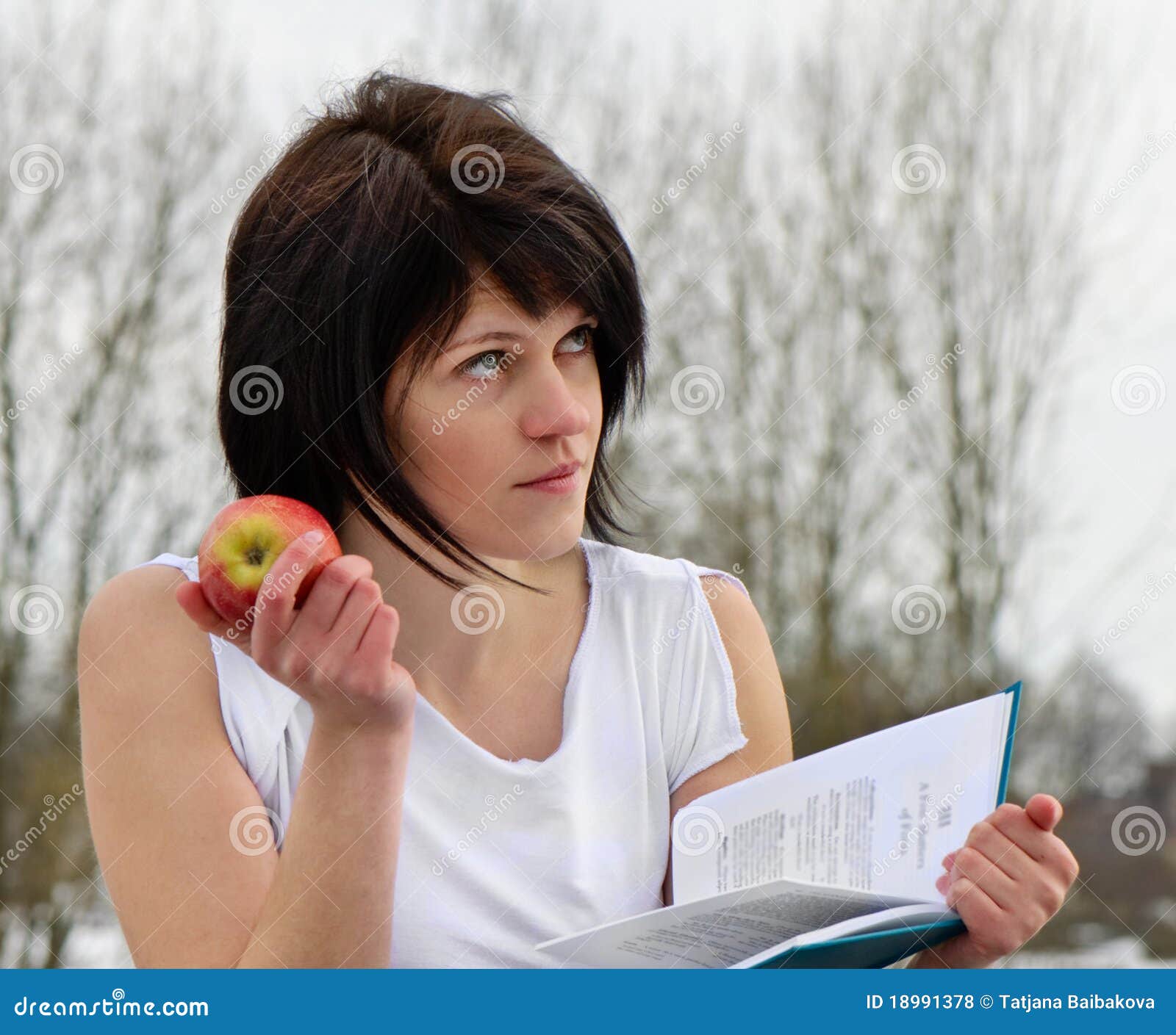Woman reads the book stock photo. Image of look, female - 18991378