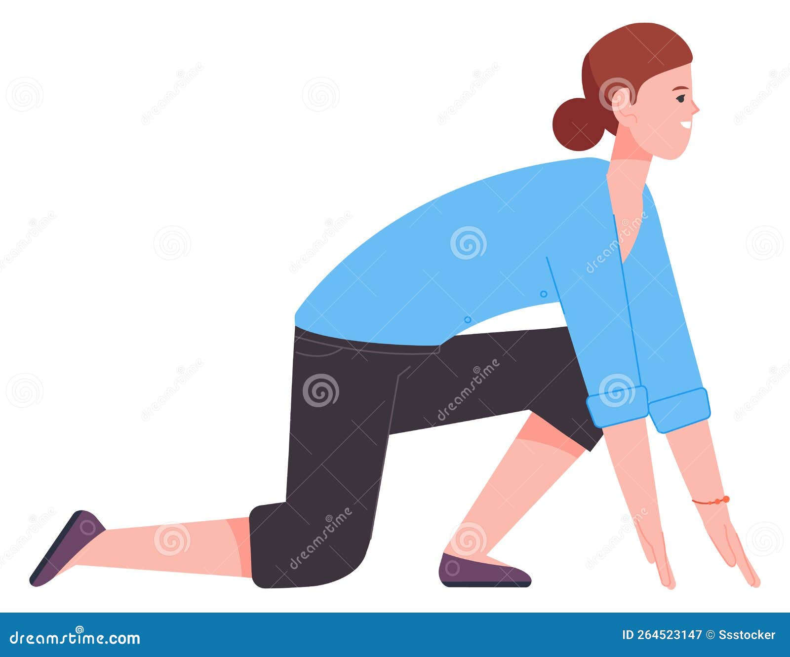 Woman Ready for Competition. Work Challenge Run Position Stock Vector ...