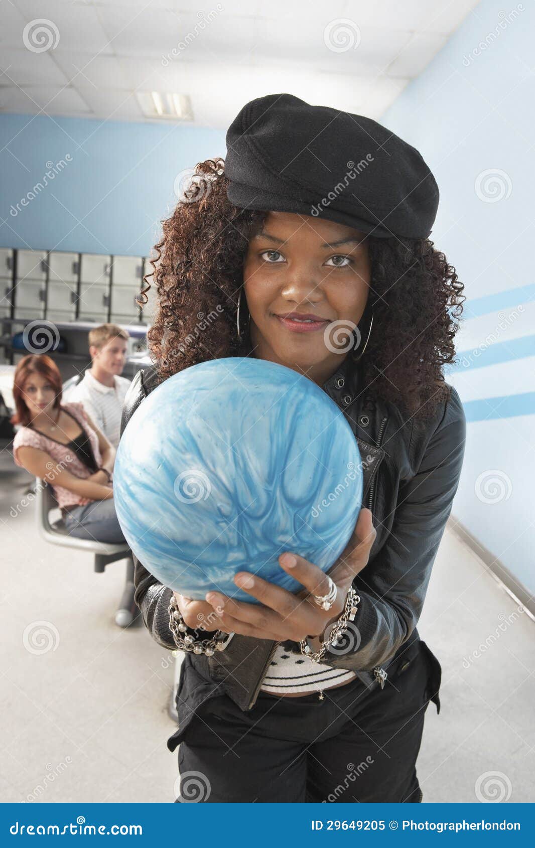 Woman Ready To Roll the Ball Stock Image - Image of lifestyle, indoors ...